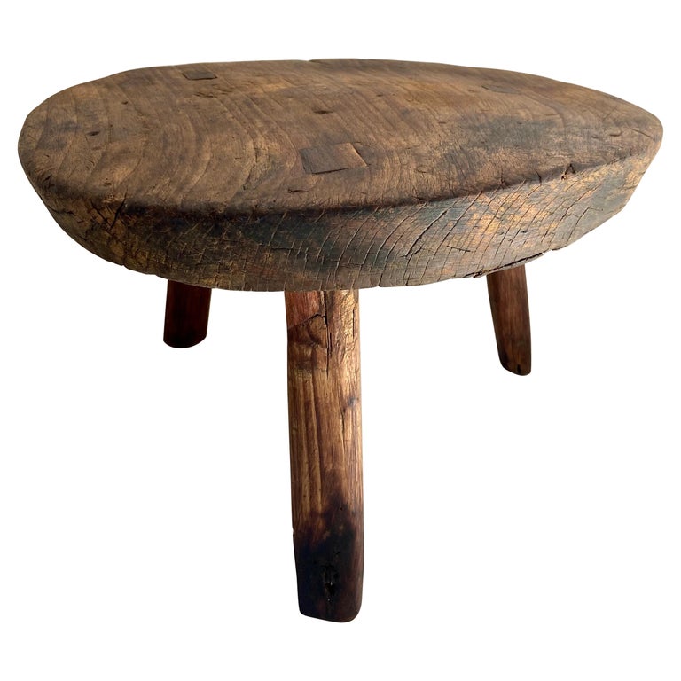 Primitive Hardwood Round Table from Yucatan, Mexico, Circa 1970's at ...