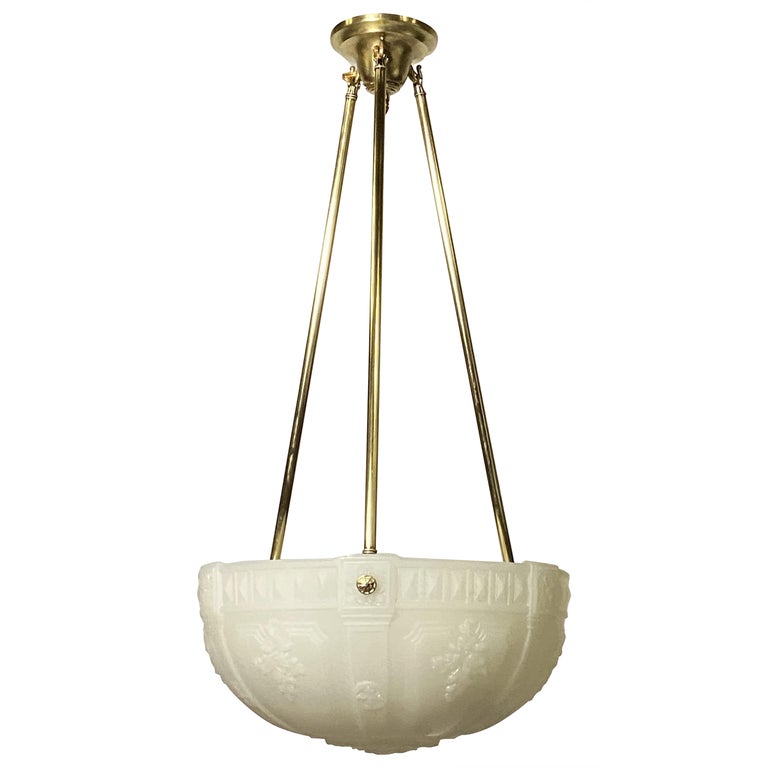 Neoclassical / Art Deco Style Calcite Glass Pendant Light Fixture ...