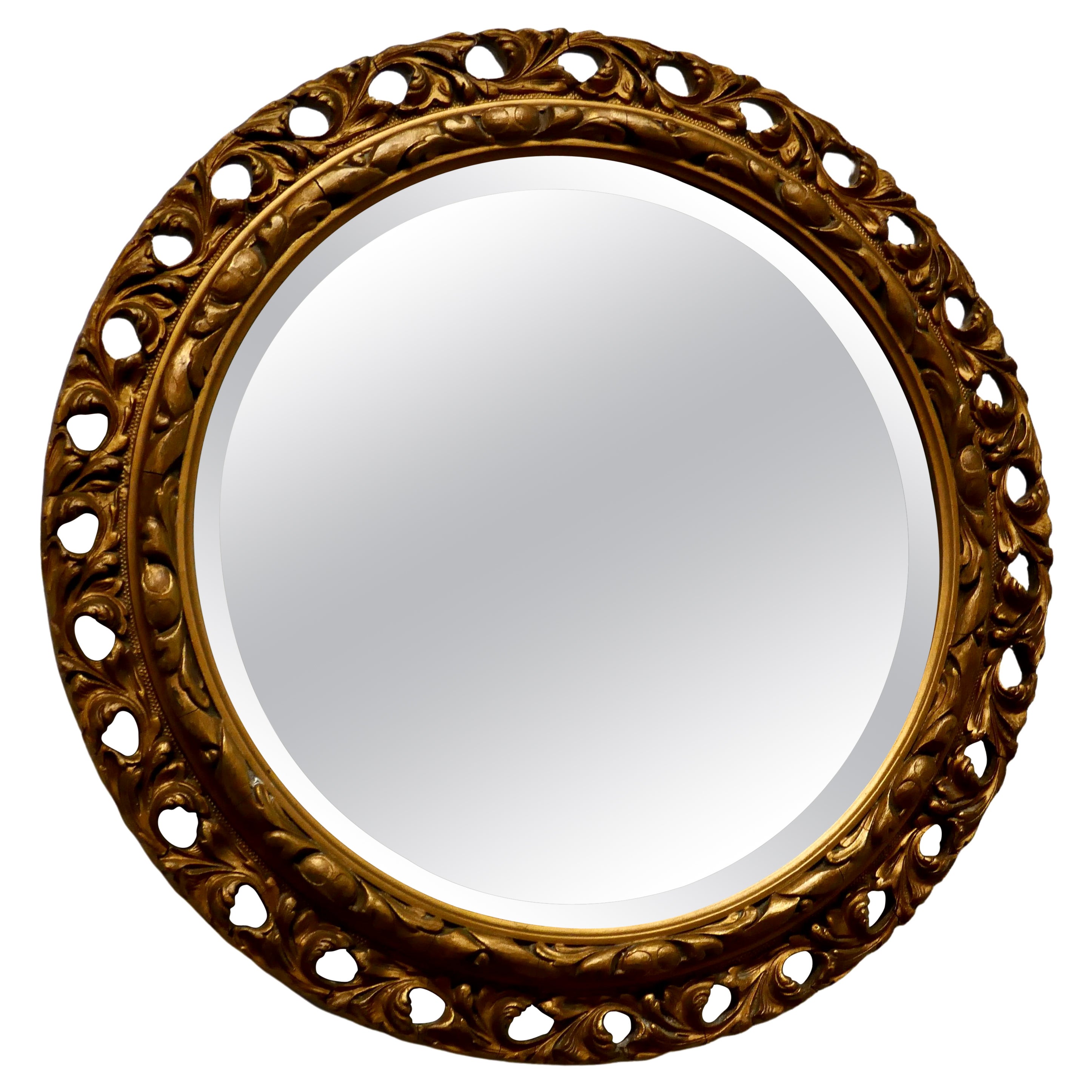 Vintage Gold Gilt Floral Round Mirror For Sale At 1stDibs Vintage Gold Gilt Floral Round Mirror For Sale At 1stDibs