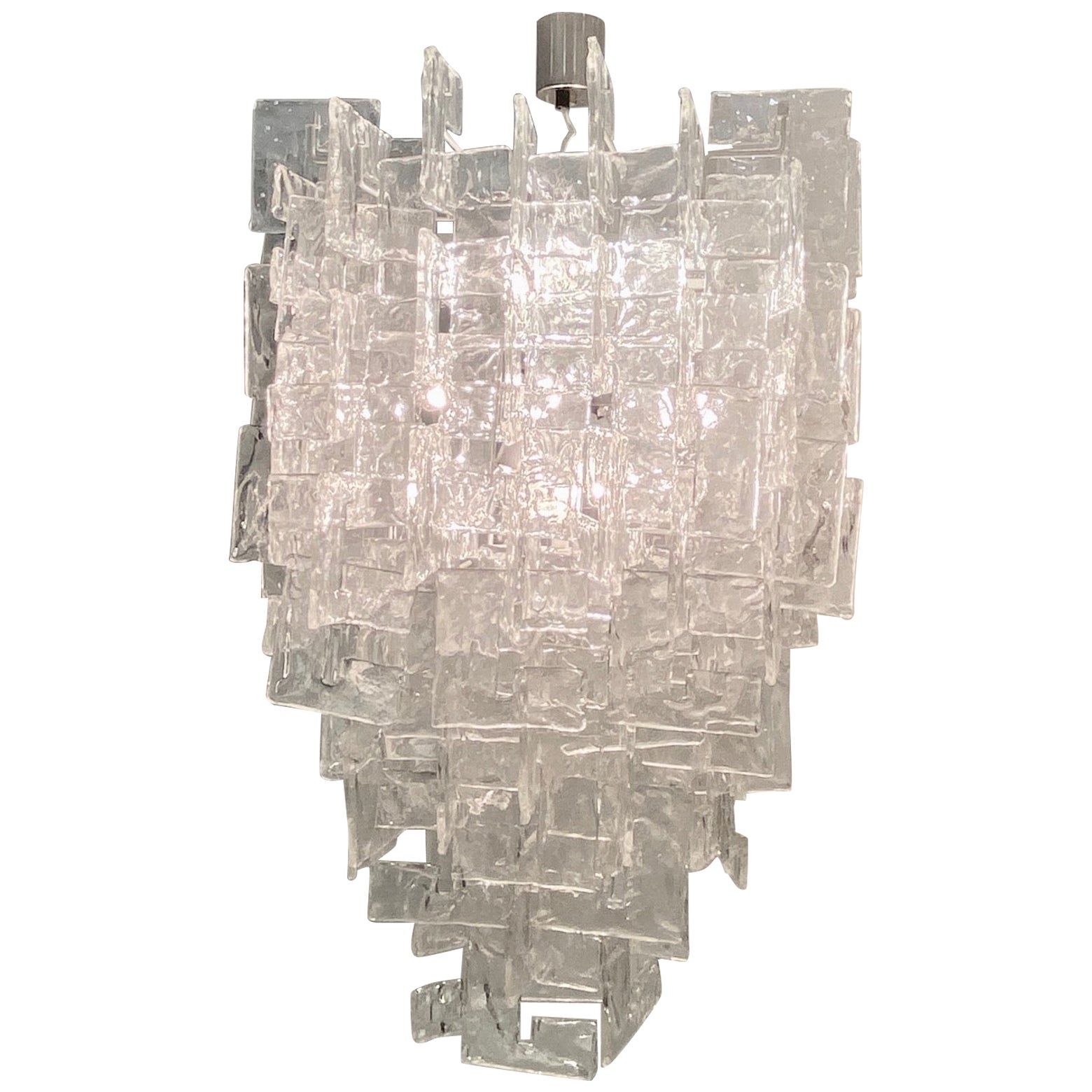 Italian Interlocking Glass Chandelier For Sale at 1stDibs