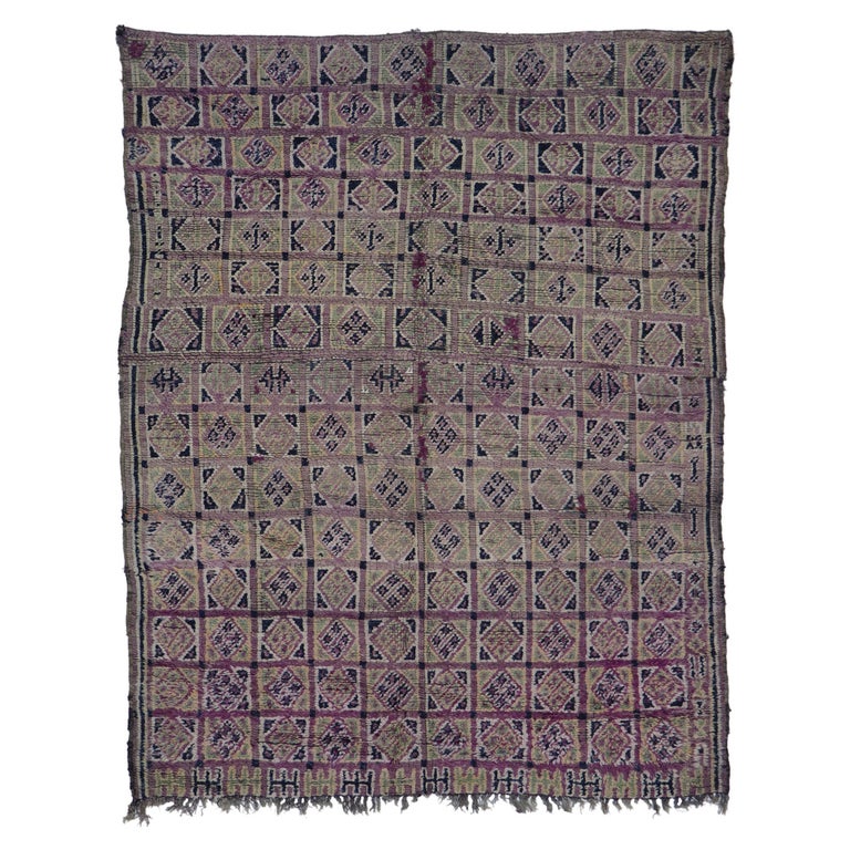 Vintage Berber Purple Moroccan Rug with Bohemian Tribal Style For Sale ...