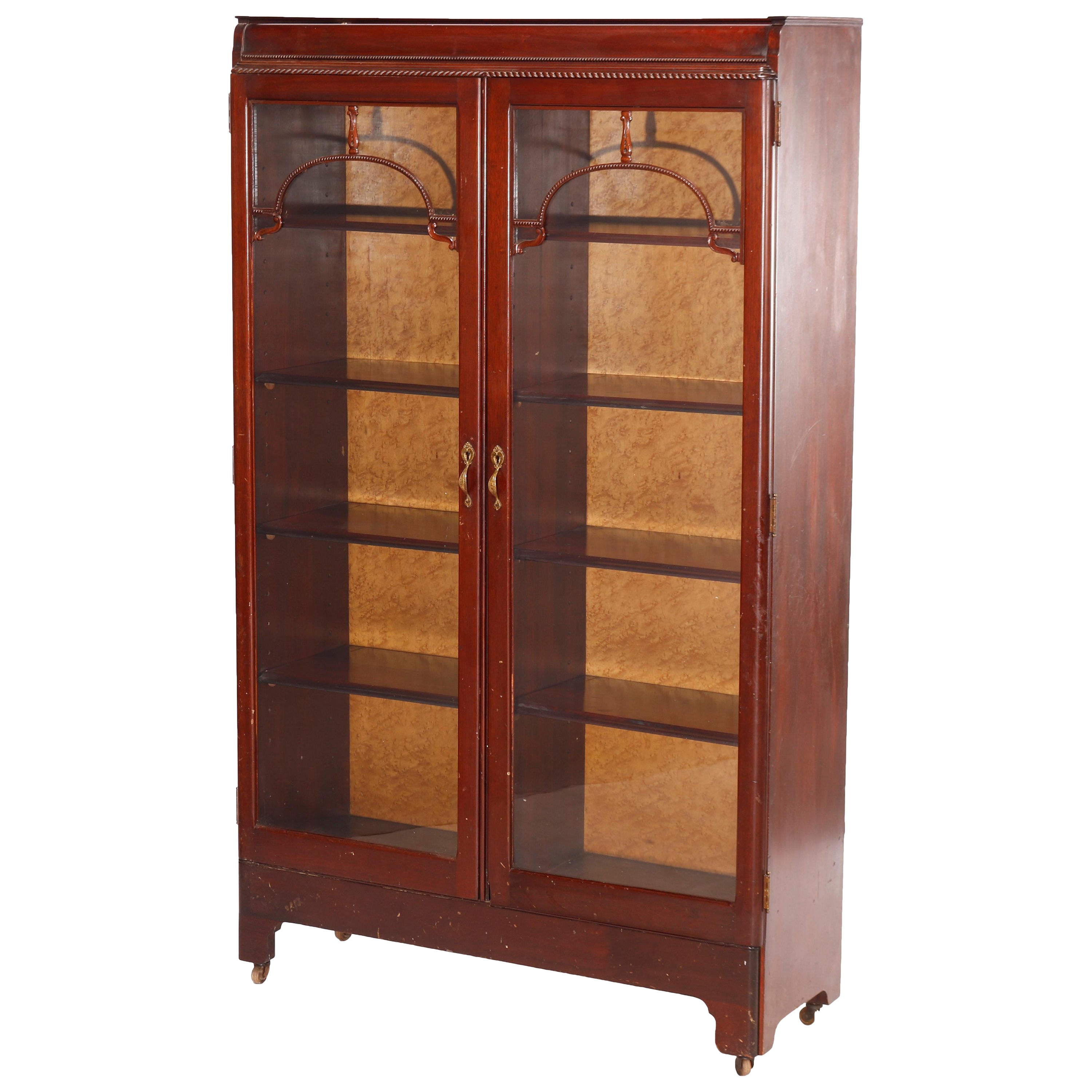 Stunning Very Large Victorian Mahogany Library Breakfront Bookcase ...