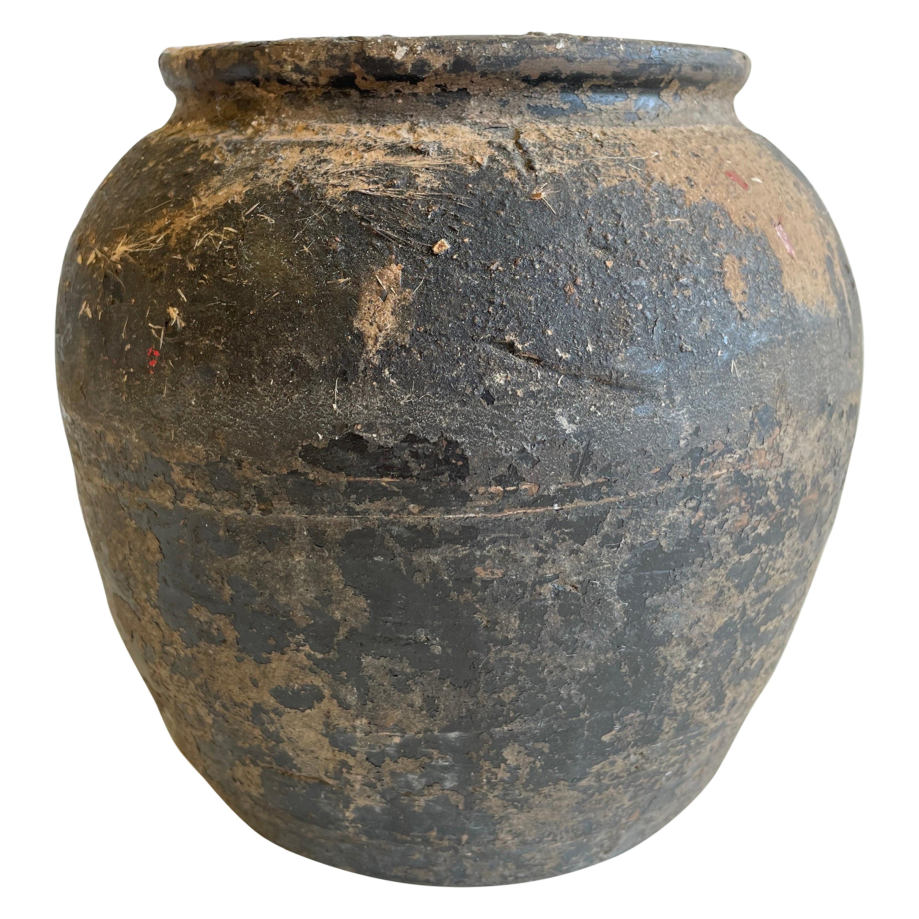 Vintage Matte Oil Pottery Decorative Pot at 1stDibs