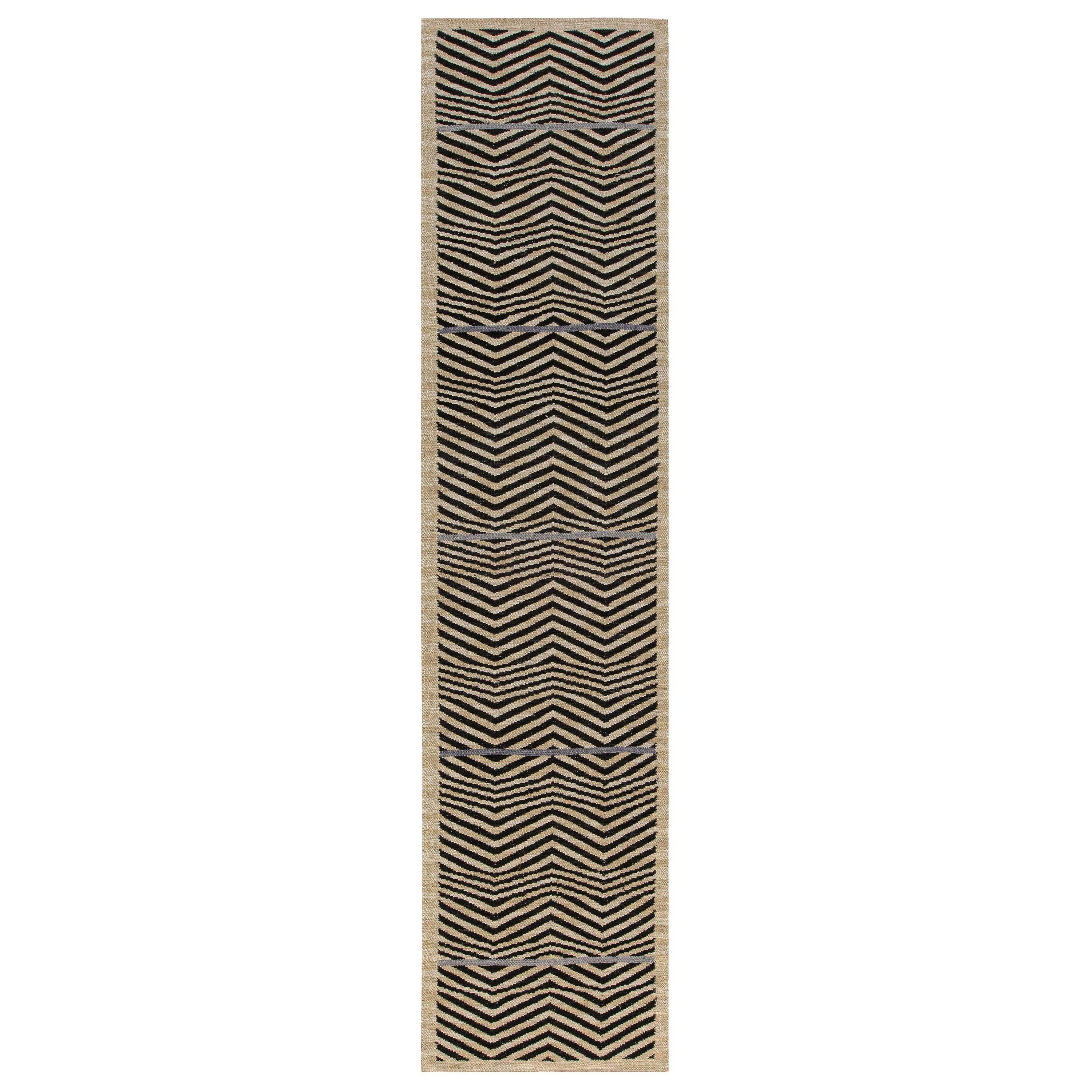 Vintage Flat-Weave Wool Runner For Sale at 1stDibs