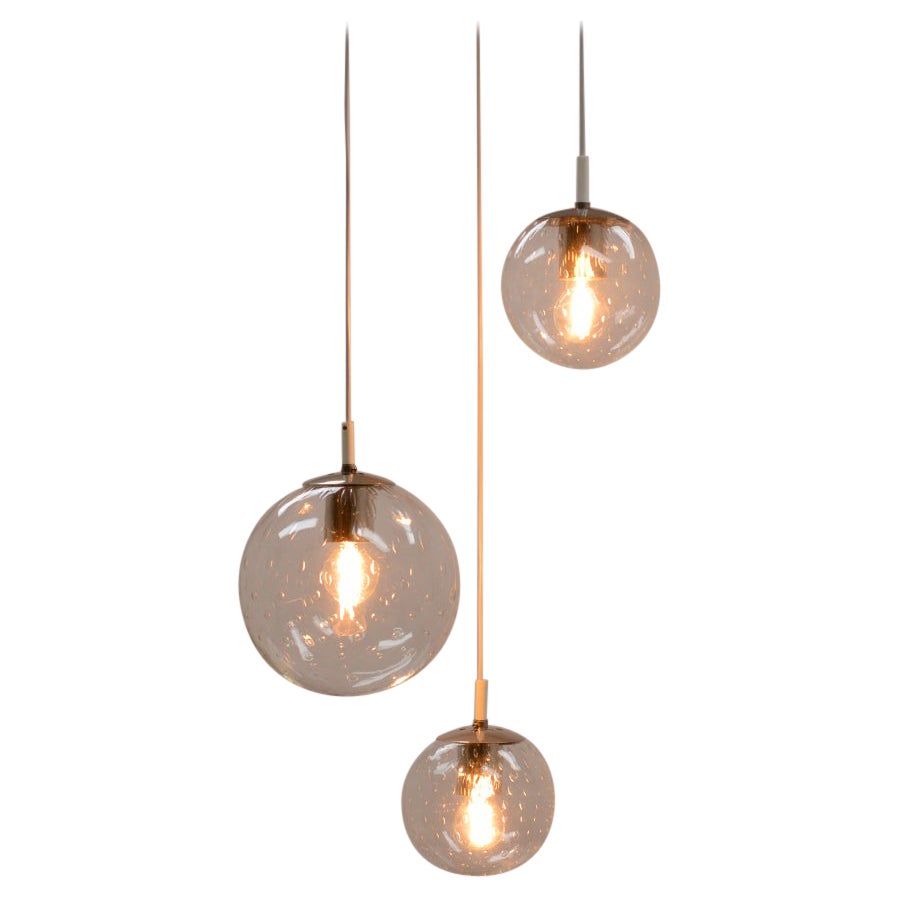 Amaizing 1970's huge glass balls chandelier by Raak Amsterdam at ...