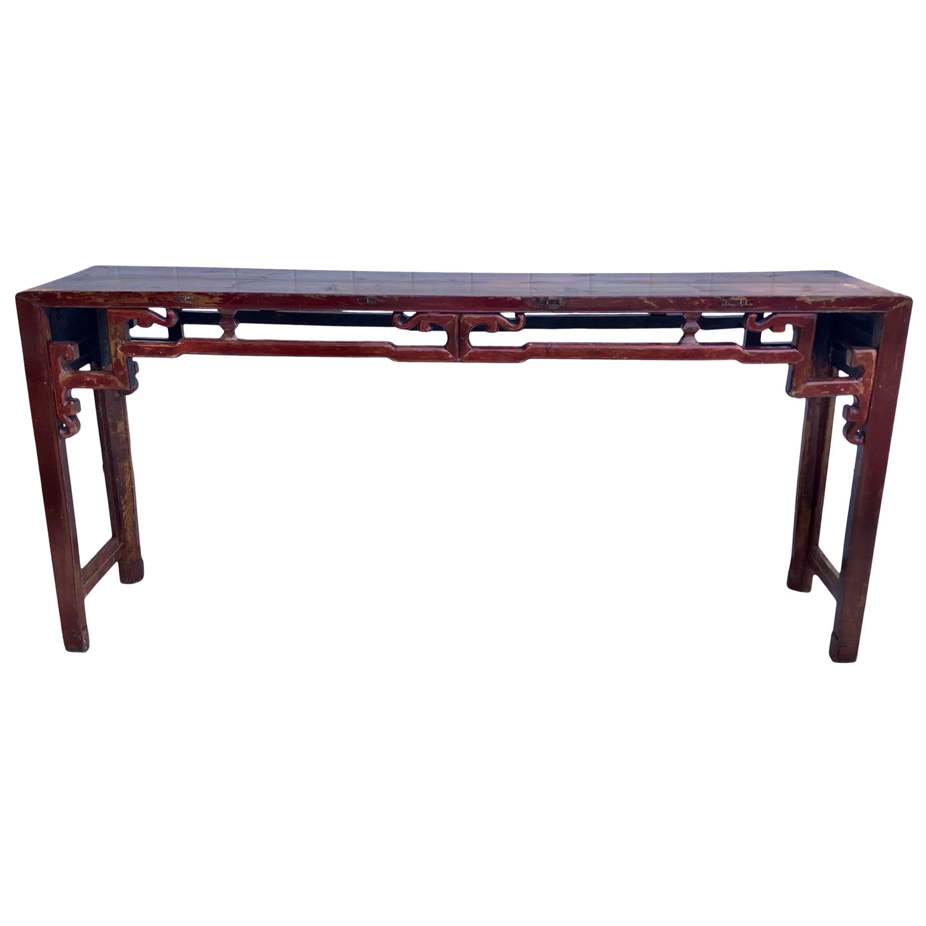 Large 19th Century Chinese Carved Hardwood Altar Table For Sale at 1stDibs