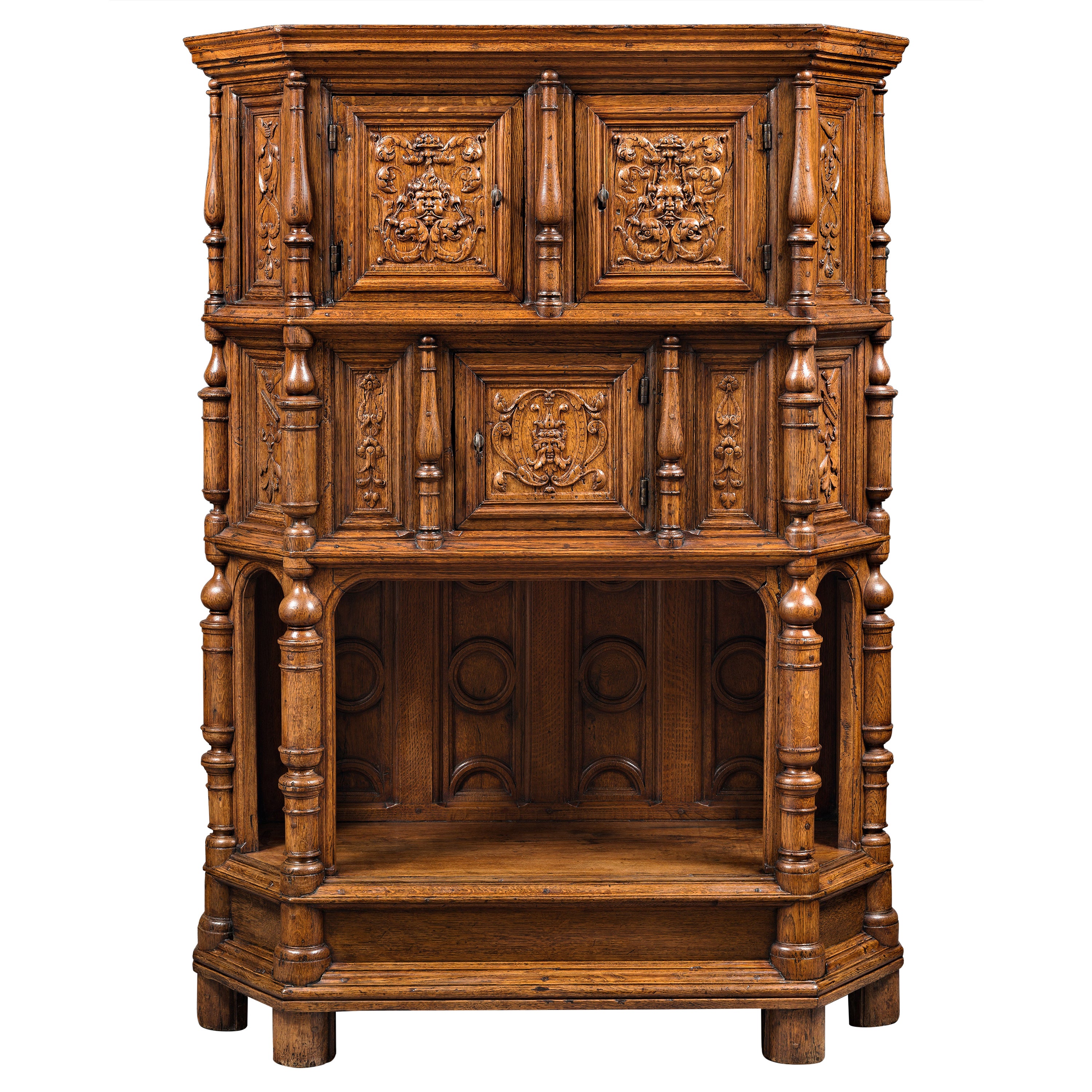16th century French Renaissance walnut and marble-inlay cabinet For ...