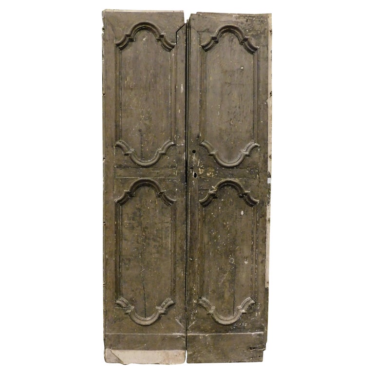 Antique Double Door in Original Lacquer, from the 18th Century, Italy ...