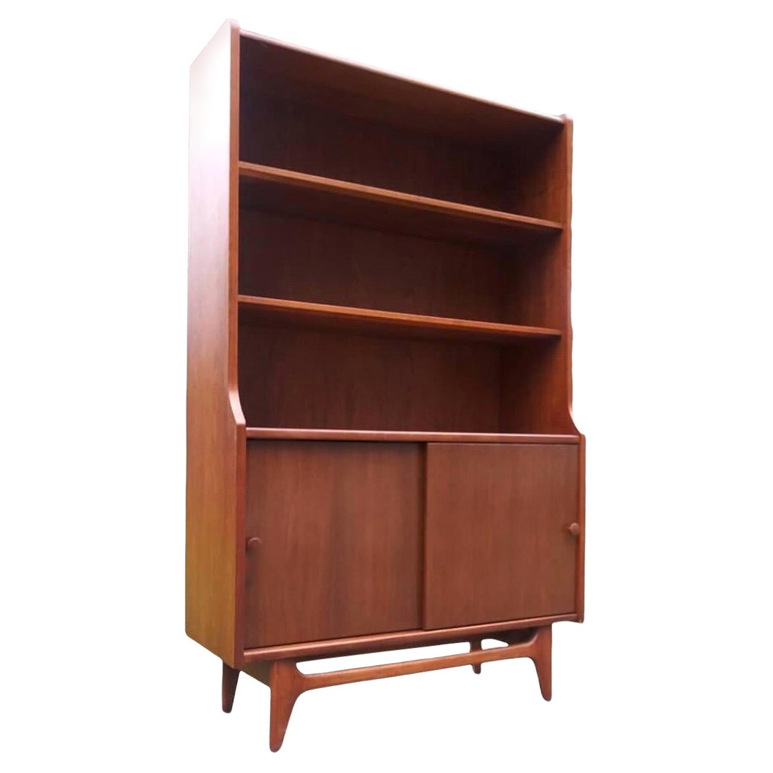 Midcentury Danish Modern Walnut Bookcase at 1stDibs