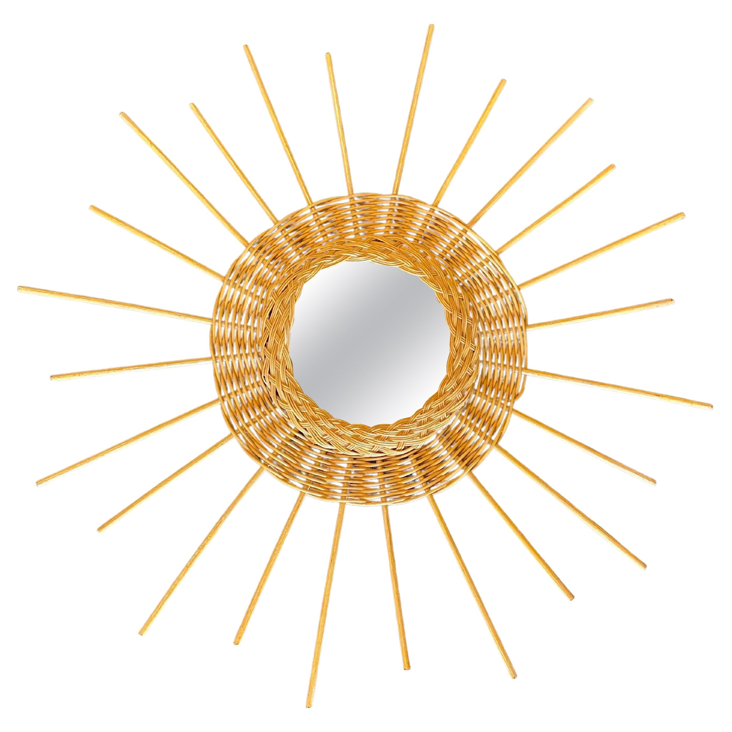 Artistic Iron Sun Mirror For Sale at 1stDibs