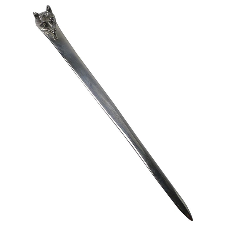 Asprey, Novelty Silver Fox Letter Opener, Chester 1928 at 1stDibs