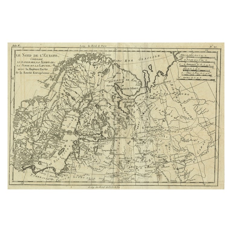 Antique Map of Northern Europe and European Russia, ca.1780 For Sale at ...