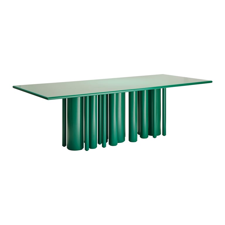 Contemporary Matte Lacquer Dining Table in Green, for SoShiro by ...