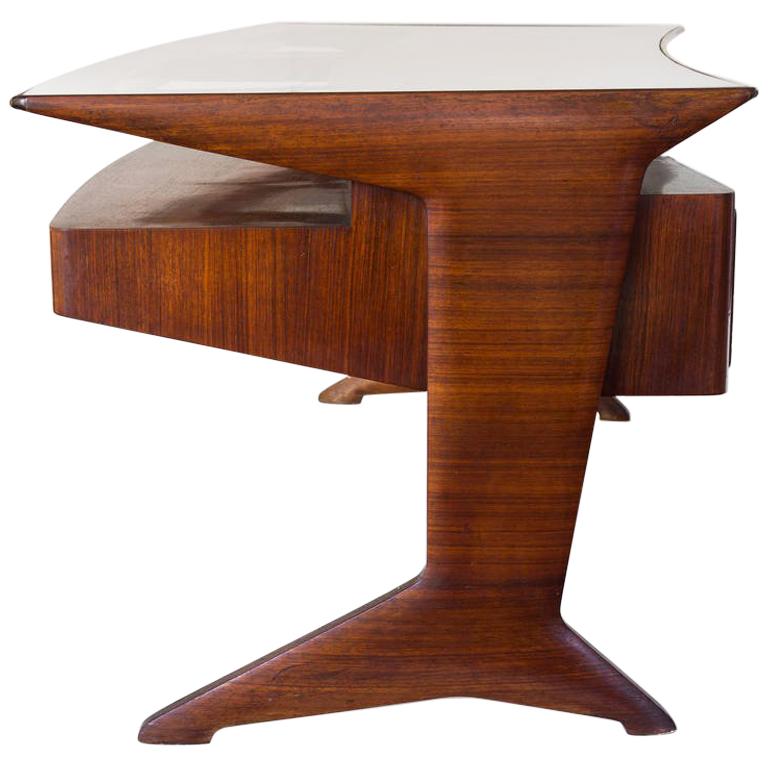Important Rosewood Curved Writing Desk Attributed Guglielmo Ulrich ...