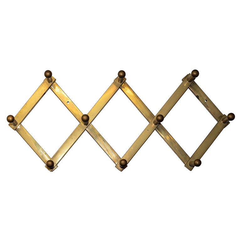 Wall Mounted Brass Coat Rack at 1stDibs
