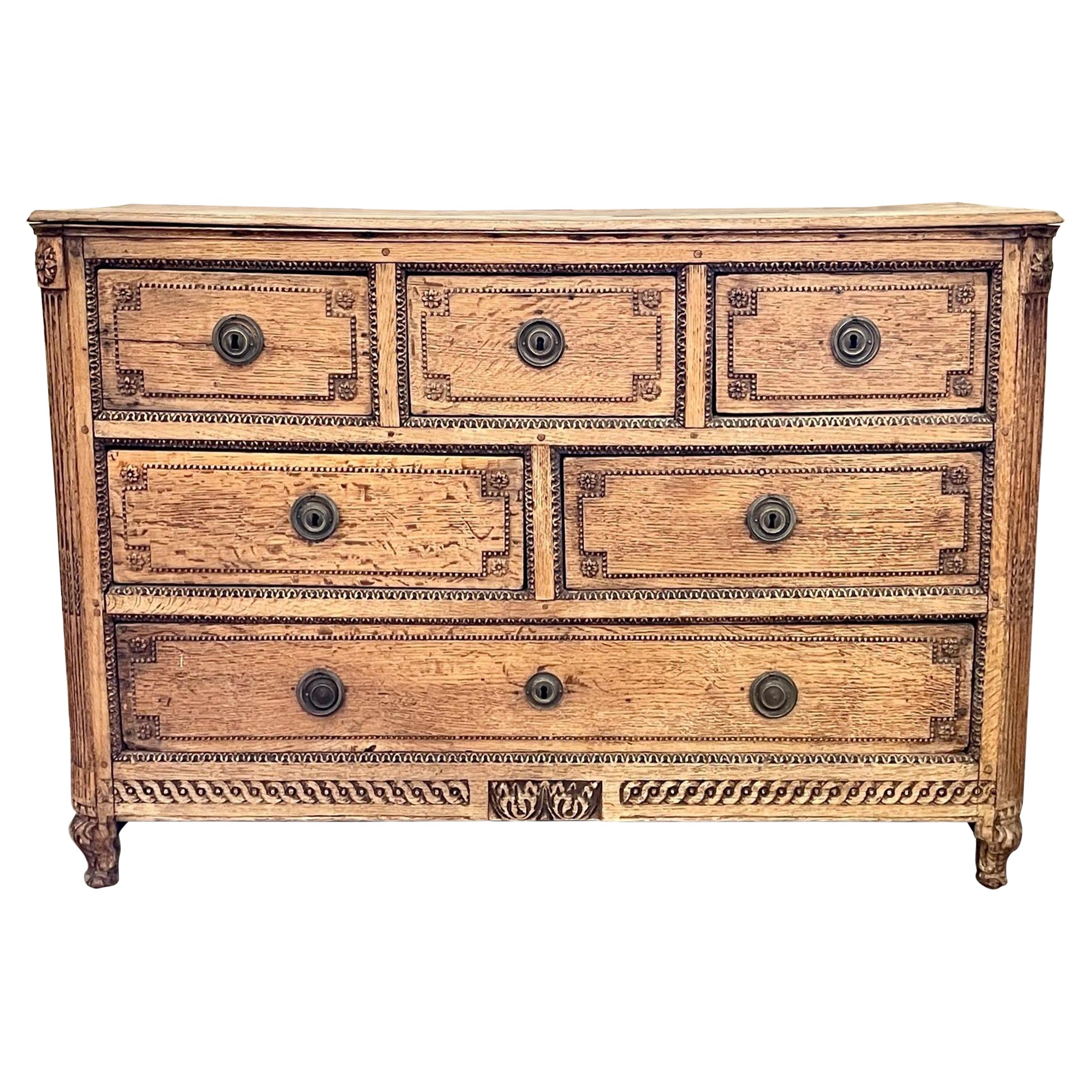 French Louis XVI Style Bleached Oak Commode For Sale at 1stDibs