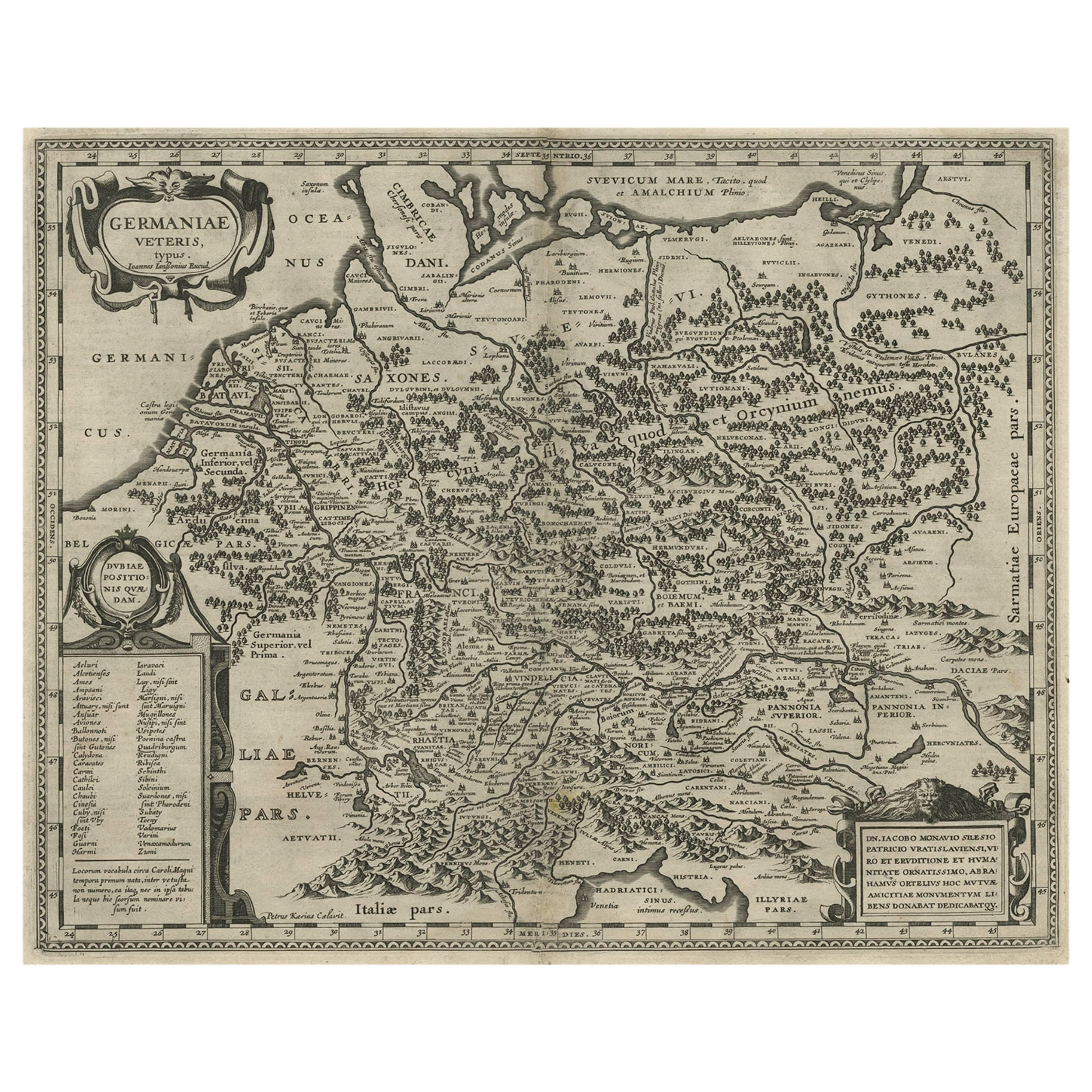 Original Rare Antique Map of the Ancient German Empire in Northern ...