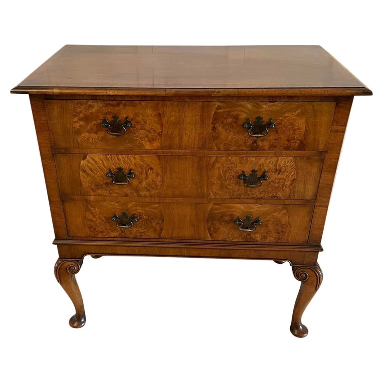 Antique Quality Burr Walnut Chest on Stand For Sale at 1stDibs