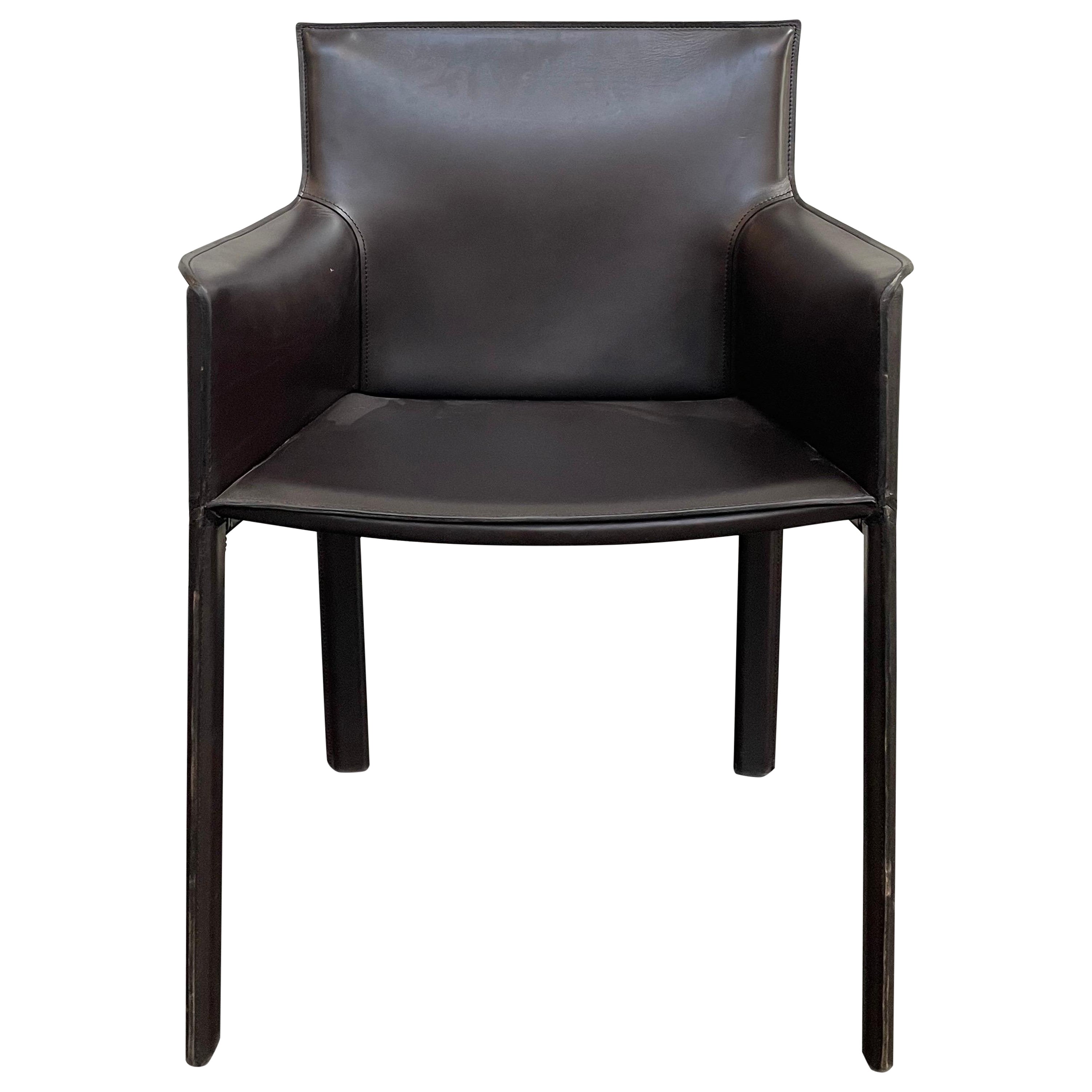 Pair of Cognac Leather CAB Chairs by Mario Bellini at 1stDibs