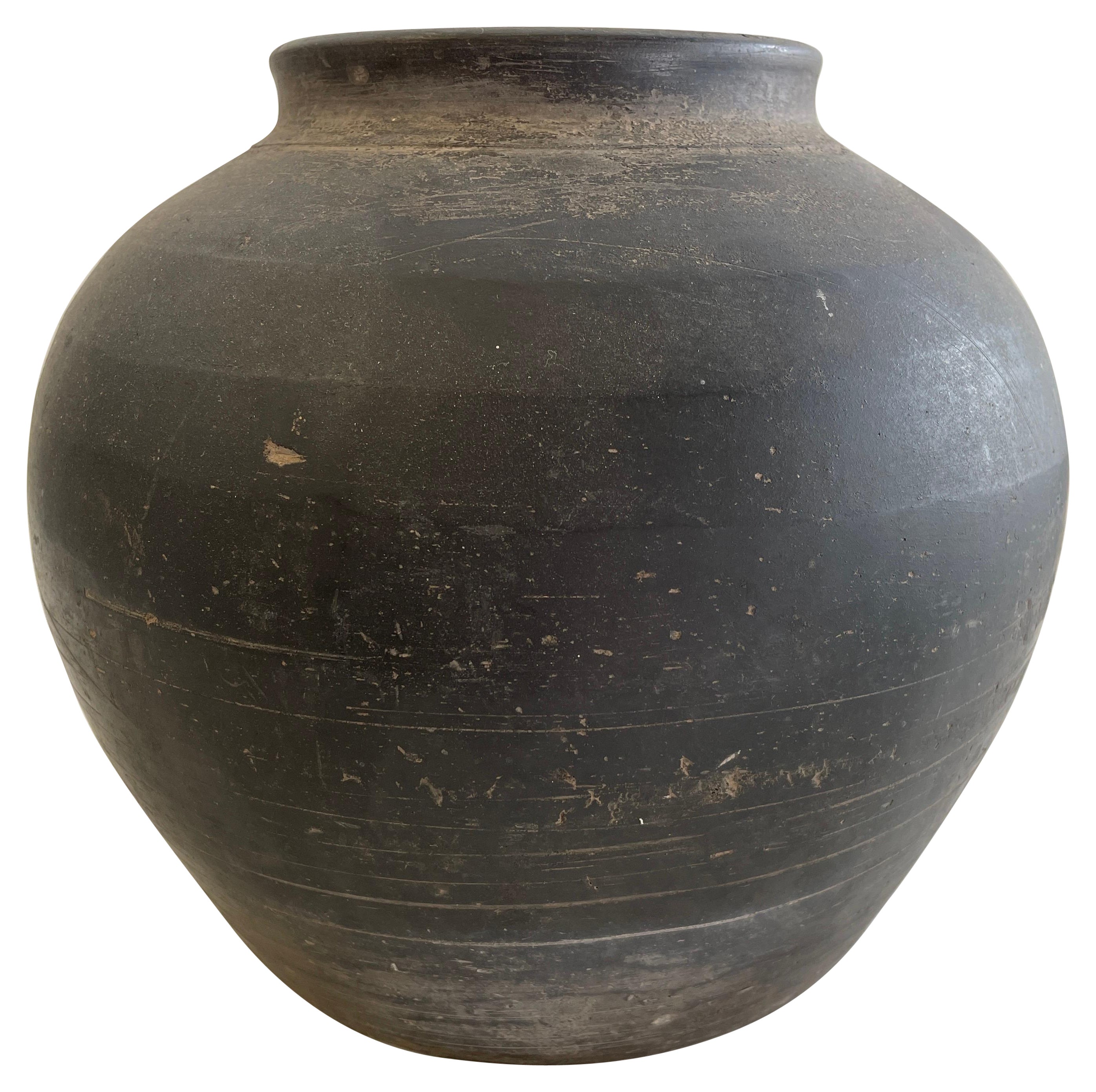Vintage Matte Clay Oil Pottery Decorative Pot For Sale at 1stDibs