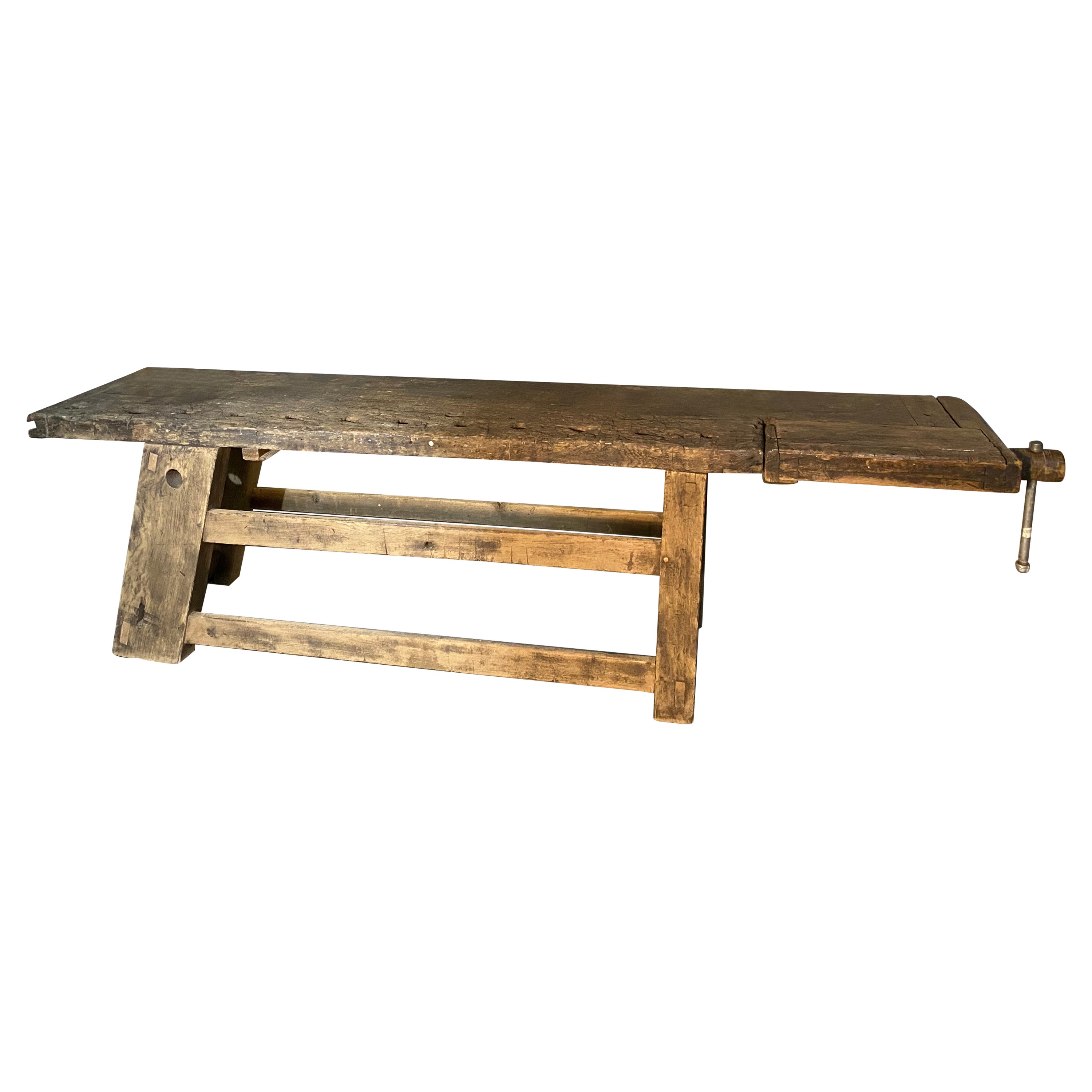 Antique Carpenters Work Bench with Drawers at 1stDibs