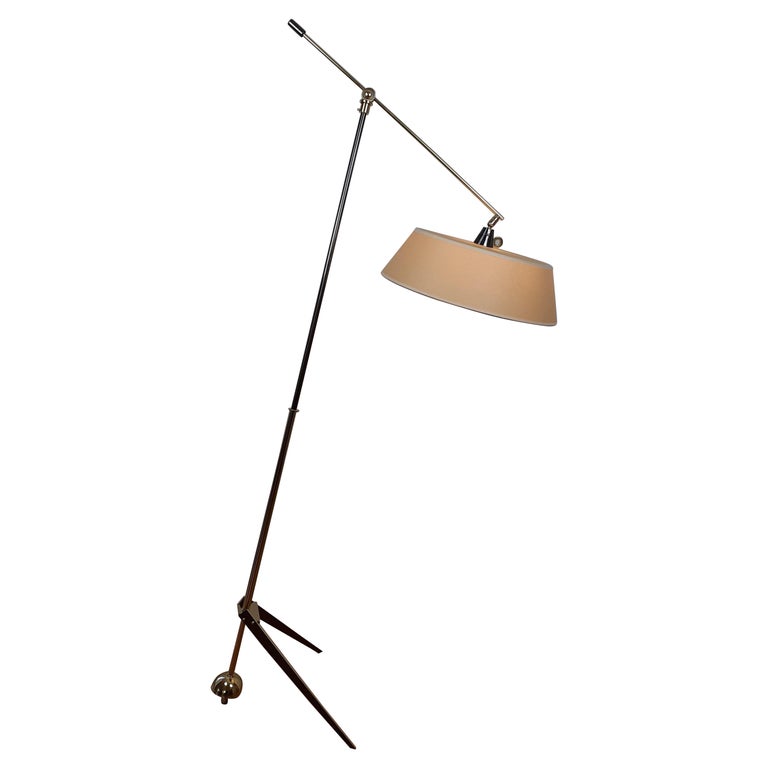 1950s Pendulum Floor Lamp by Maison Lunel at 1stDibs