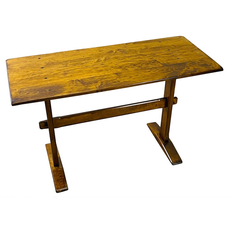 Pine Wood Trestle Table at 1stDibs | pine trestle table