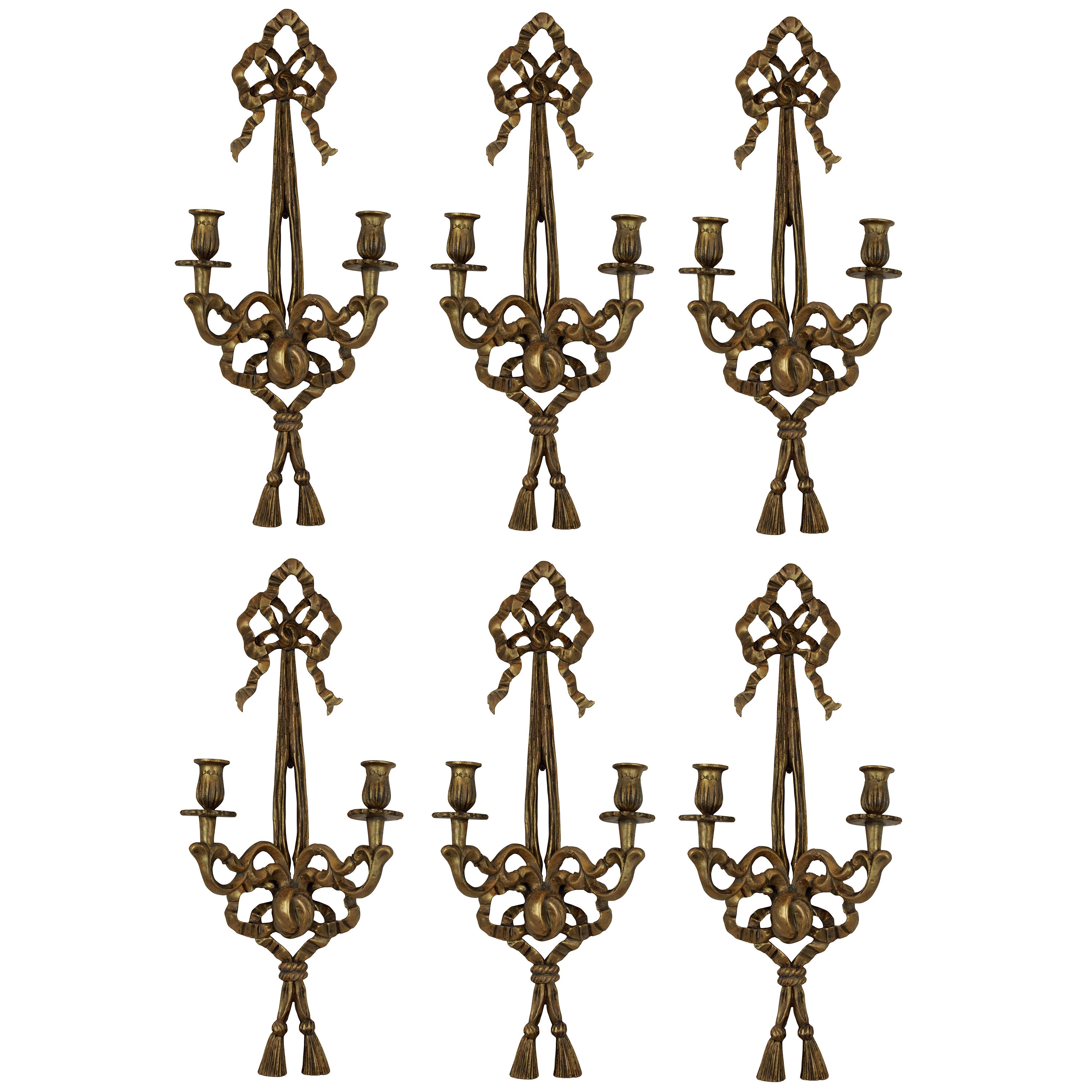 Set of Six French Sconces For Sale at 1stDibs