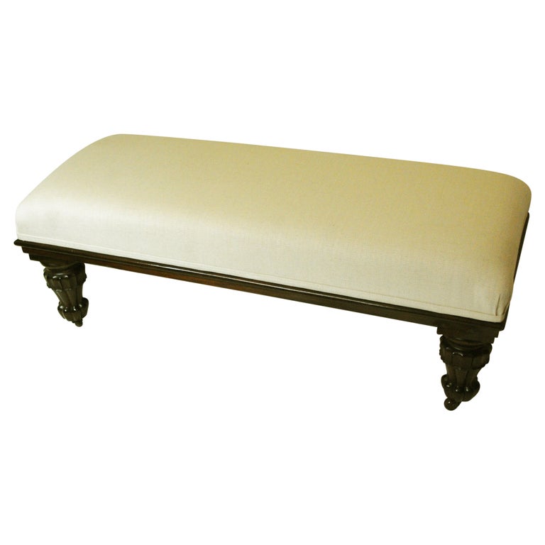 English Early Victorian Carved Ottoman by Lamb of Manchester at 1stDibs