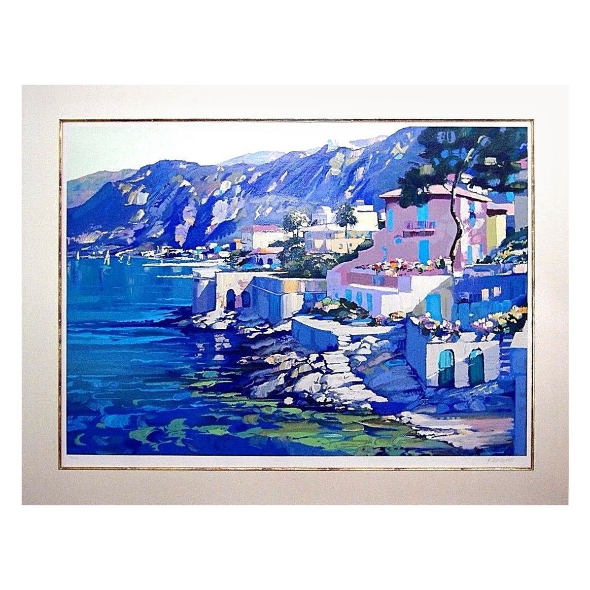 Original Howard Behrens Signed Serigraph Riviera 1987 For Sale at 1stDibs