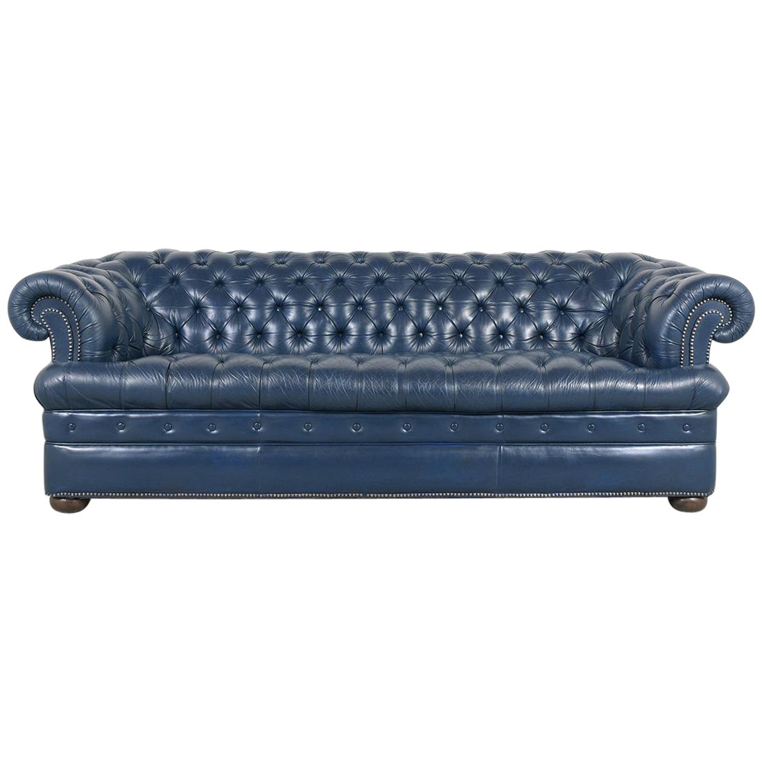 Modern Leather Chesterfield Style Sofa For Sale at 1stDibs