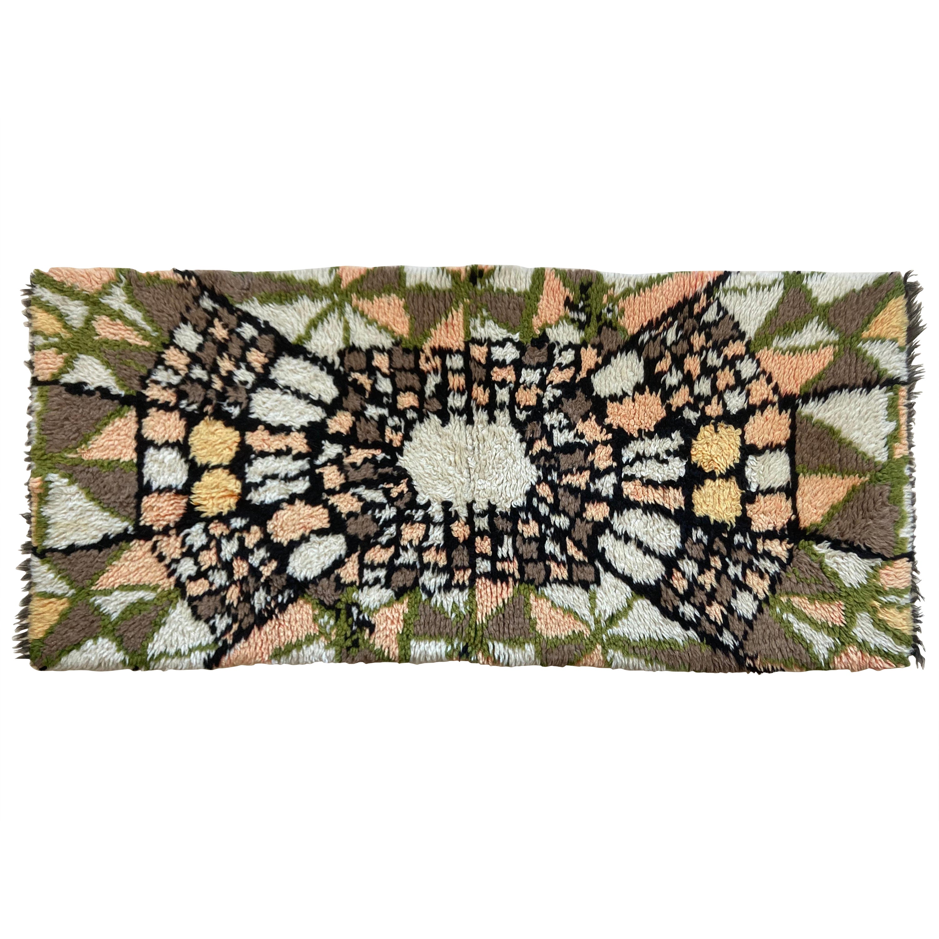 Midcentury Round Carpet / Rug, Denmark, 1960 at 1stDibs