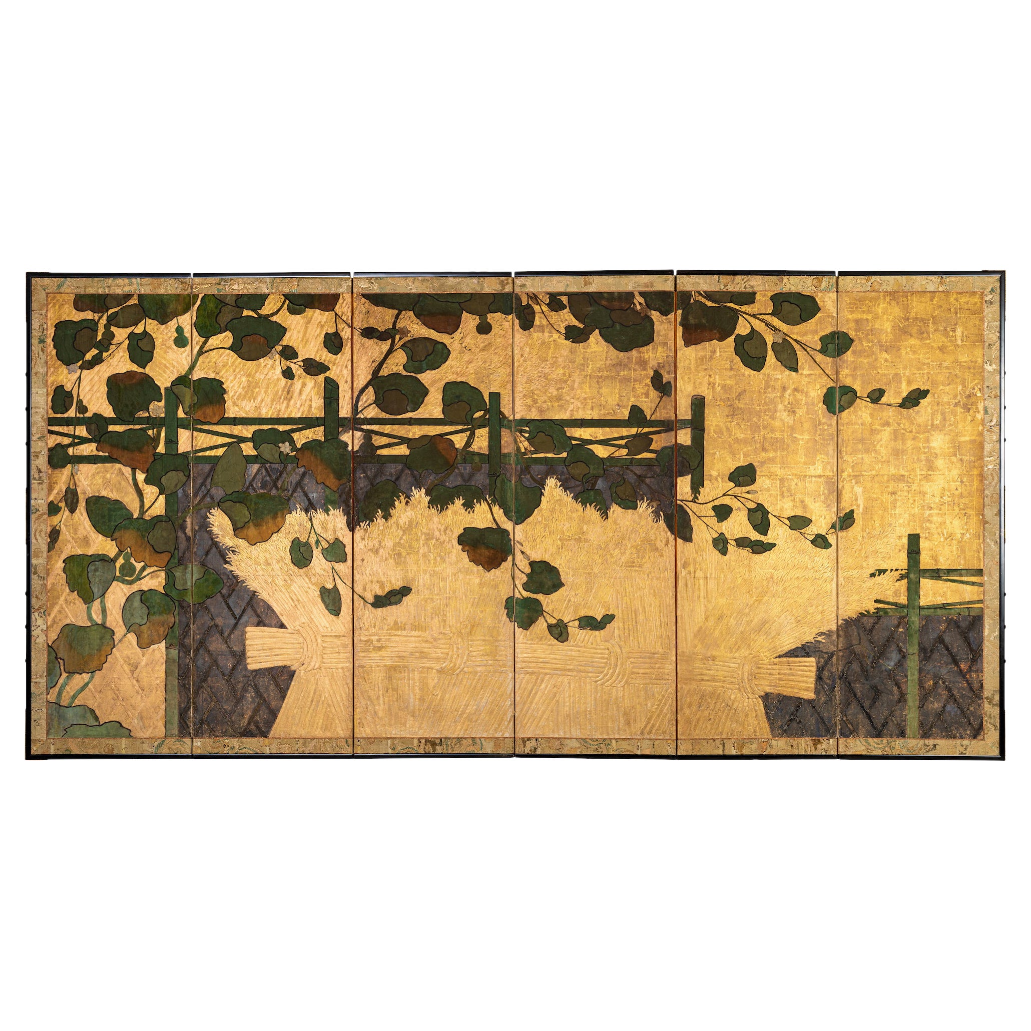 Japanese Six Panel Meiji Rimpa Screen after Tawaraya Sosetsu at 1stDibs