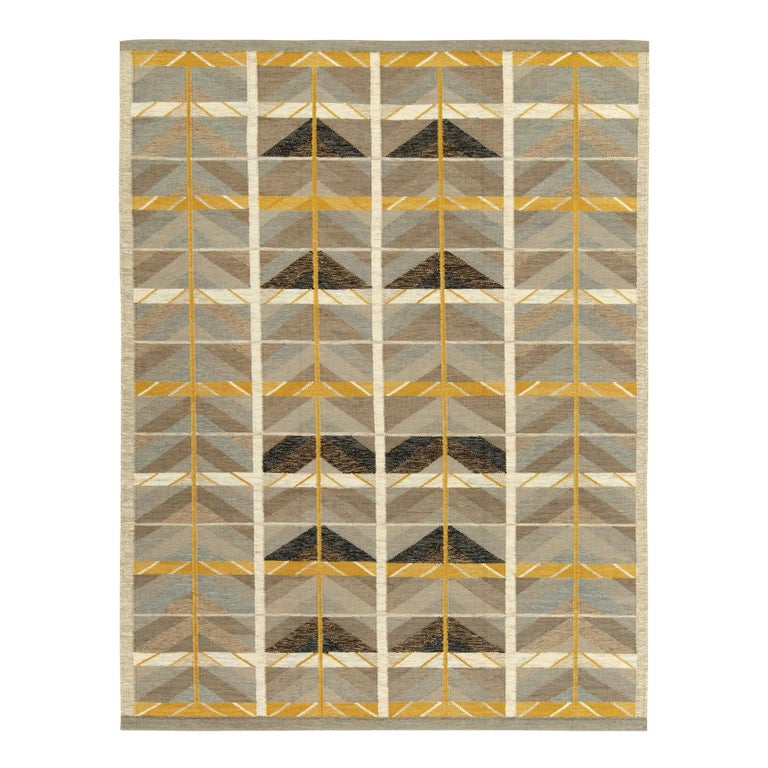 Rug and Kilim's Scandinavian Style Custom Kilim in Beige-Brown ...