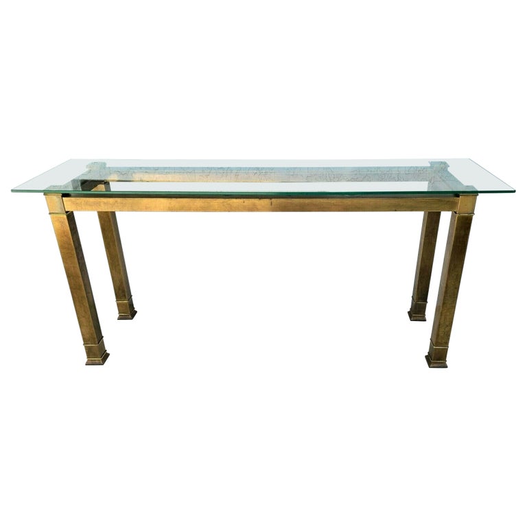 Vintage Brass and Glass Console Table For Sale at 1stDibs