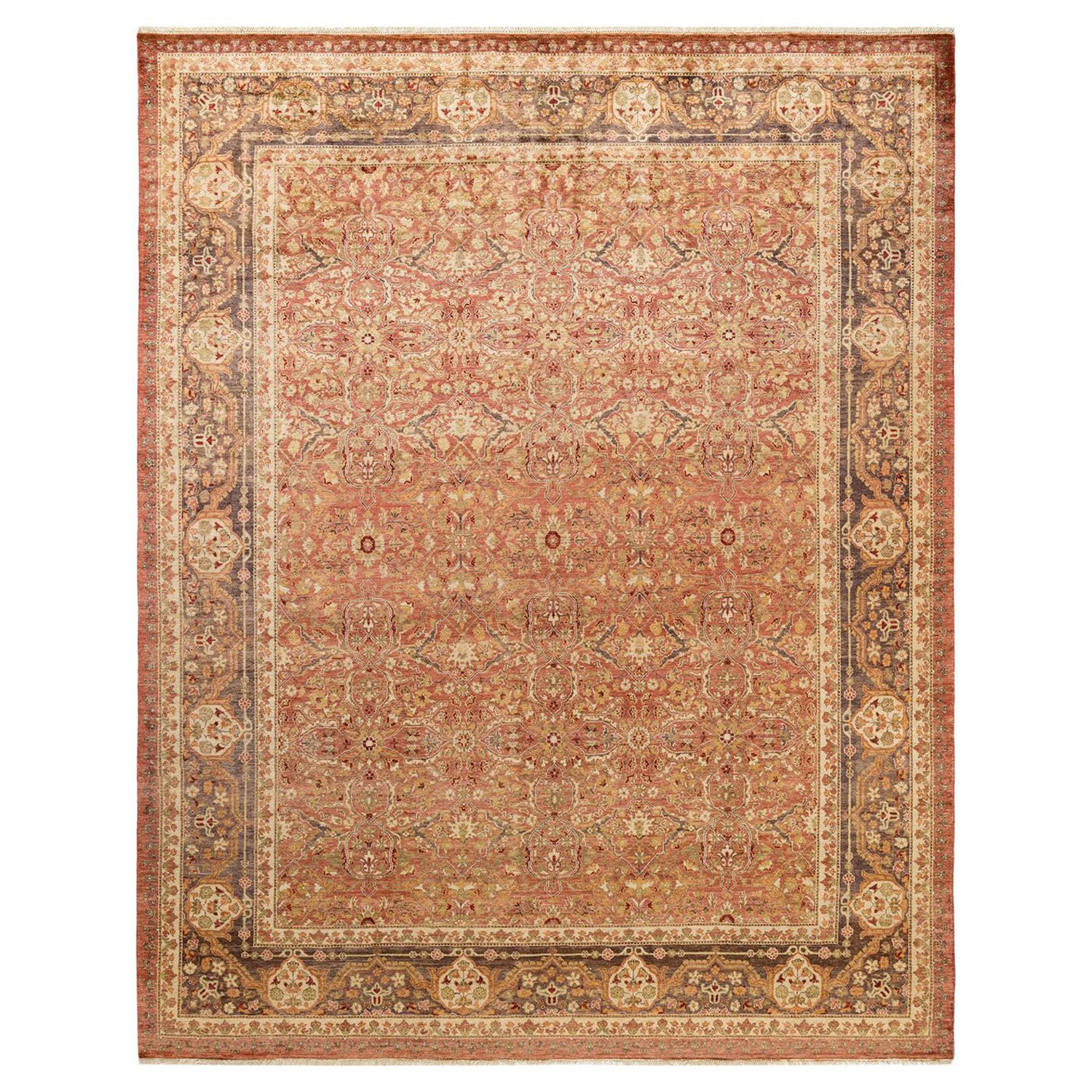 One-Of-A-Kind Hand Made Contemporary Eclectic Pink Area Rug For Sale at ...