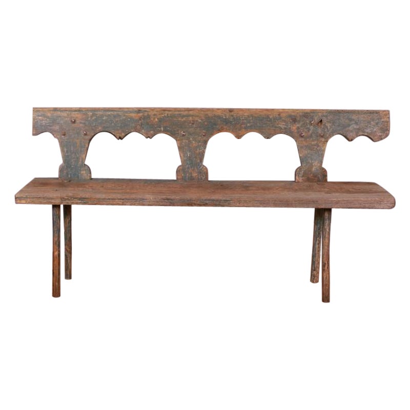 Austrian Original Painted Bench at 1stDibs