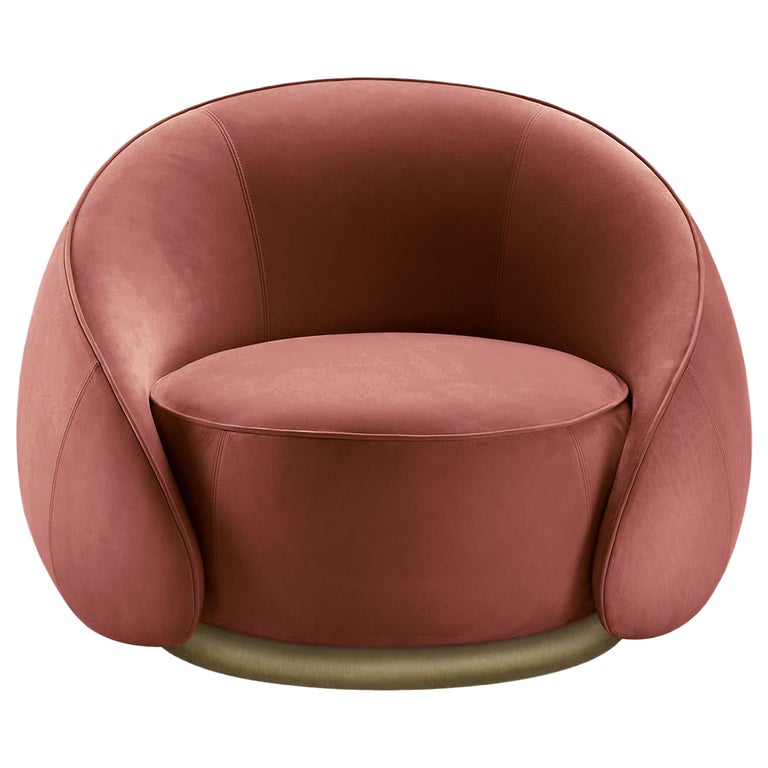 Abbracci Circular Red Armchair by Lorenza Bozzoli For Sale at 1stDibs