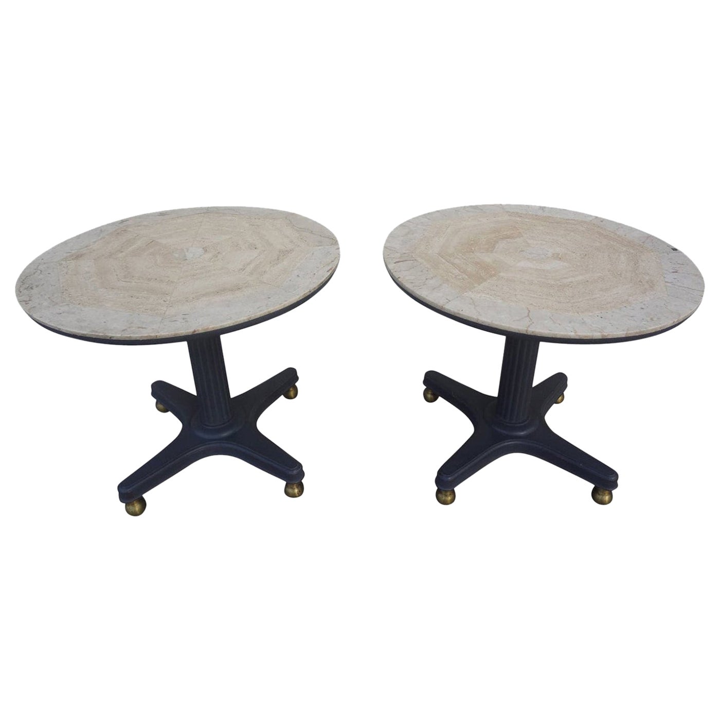 Pair of Baker Rolling Tables with Cane Shelf at 1stDibs
