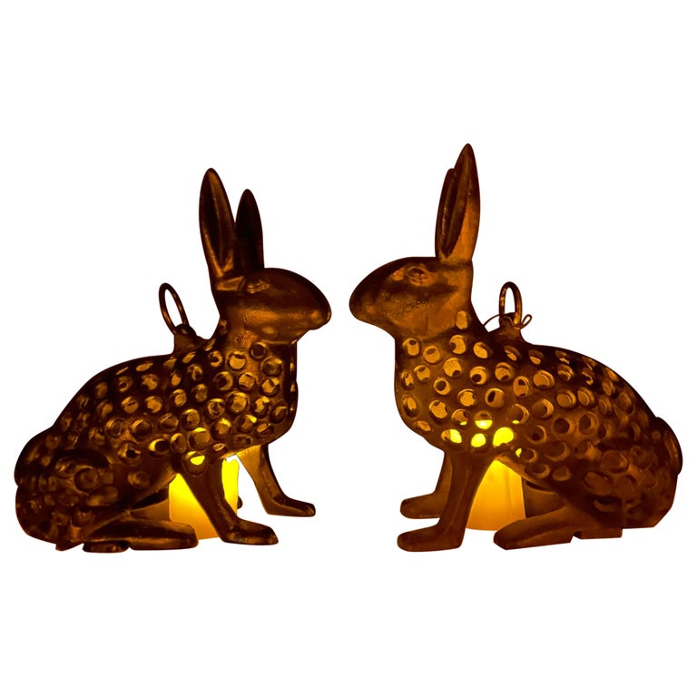 Japan Pair Rabbit Garden Lighting Lanterns For Sale at 1stDibs