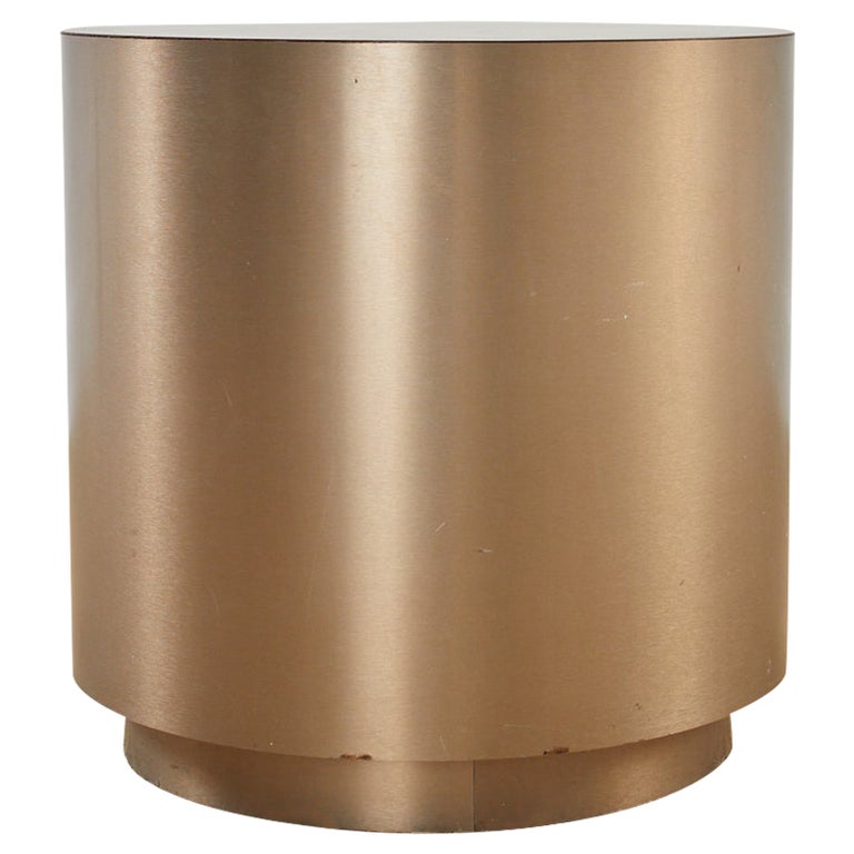 Round Bronzed Steel Veneer Revolving Display Table Stand For Sale at ...