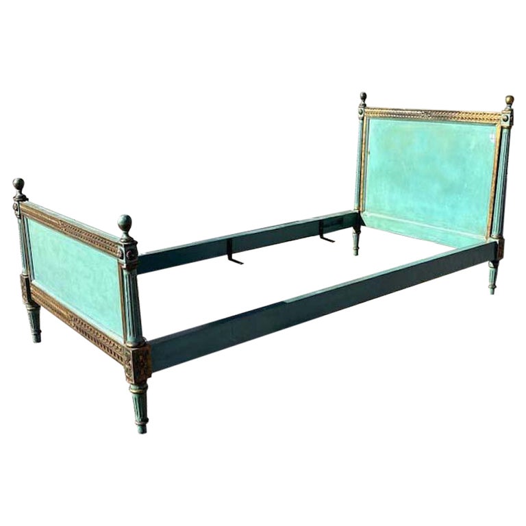 Louis XVI Style Painted and Parcel Gilt Bed at 1stDibs