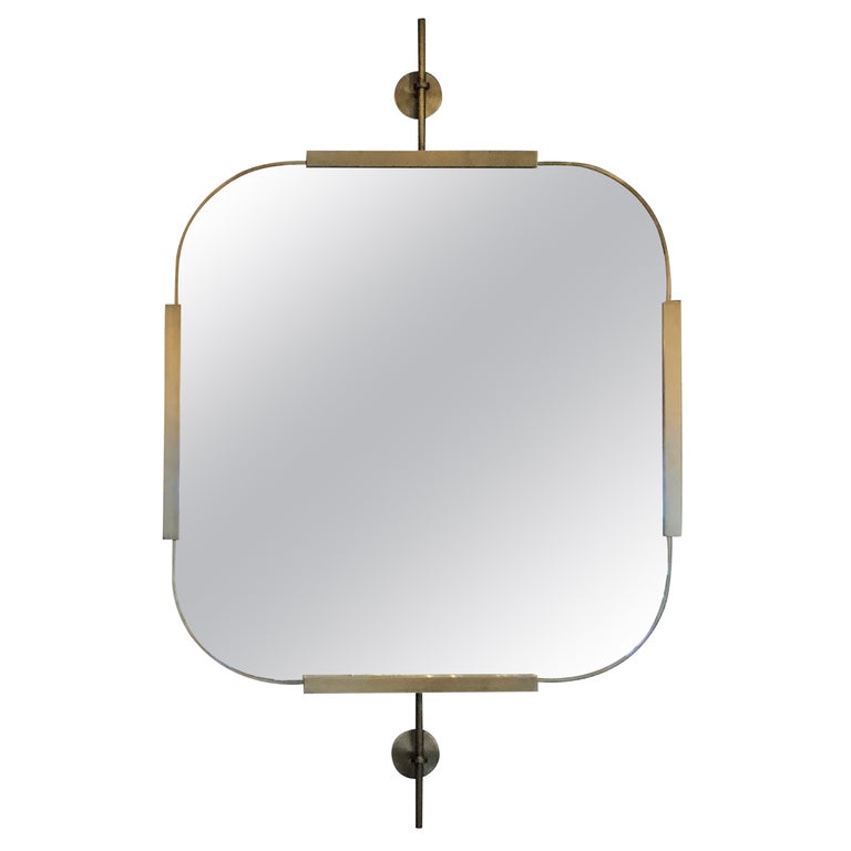 Chic Sophisticated Brass Mirror by Interlude For Sale at 1stDibs