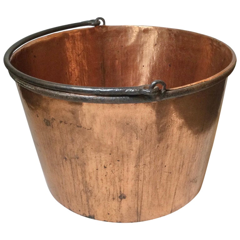 Large Copper Caldron Pot, Circa 1890's For Sale at 1stDibs