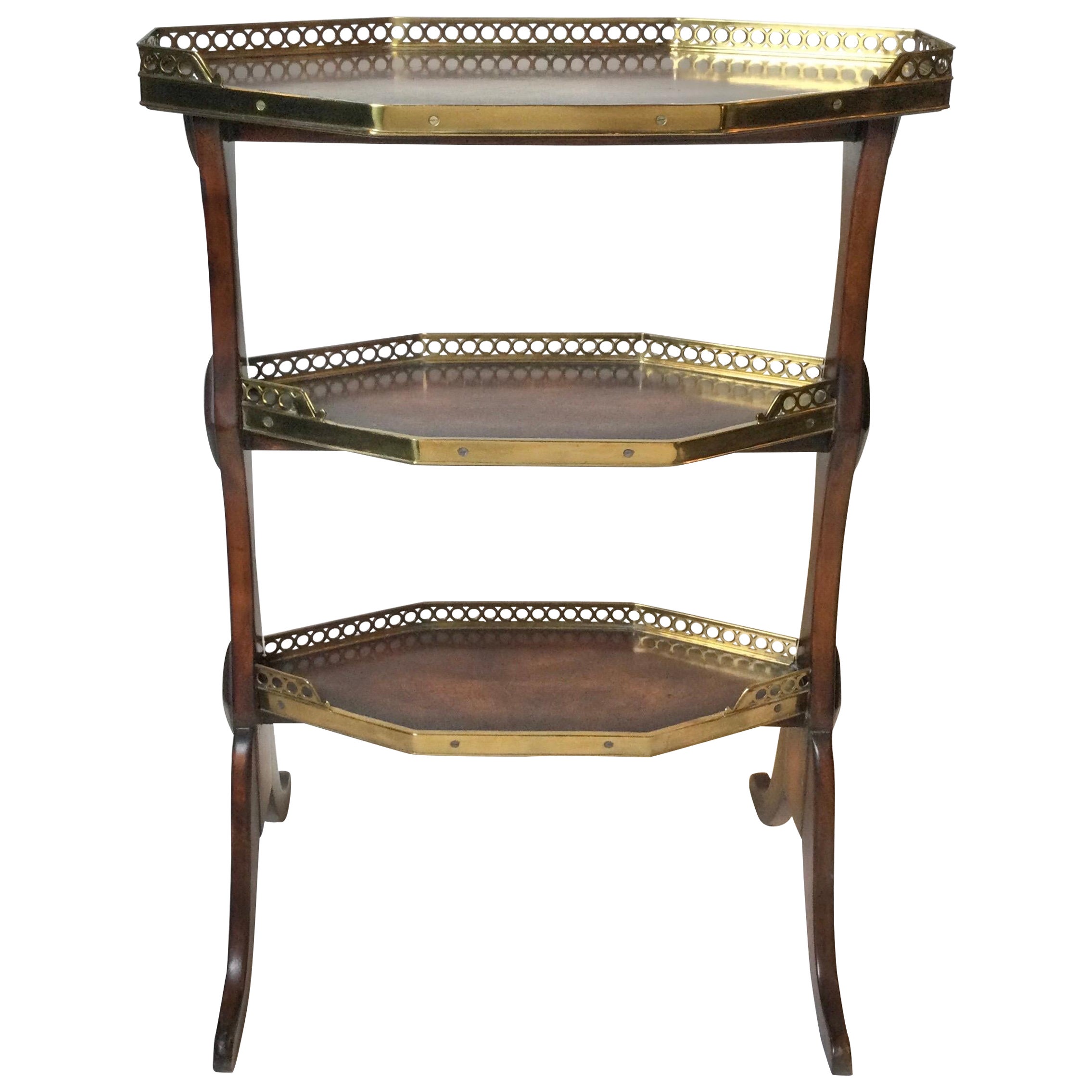Diminutive 3 Tiered Butlers Gallery Edge Table at 1stDibs