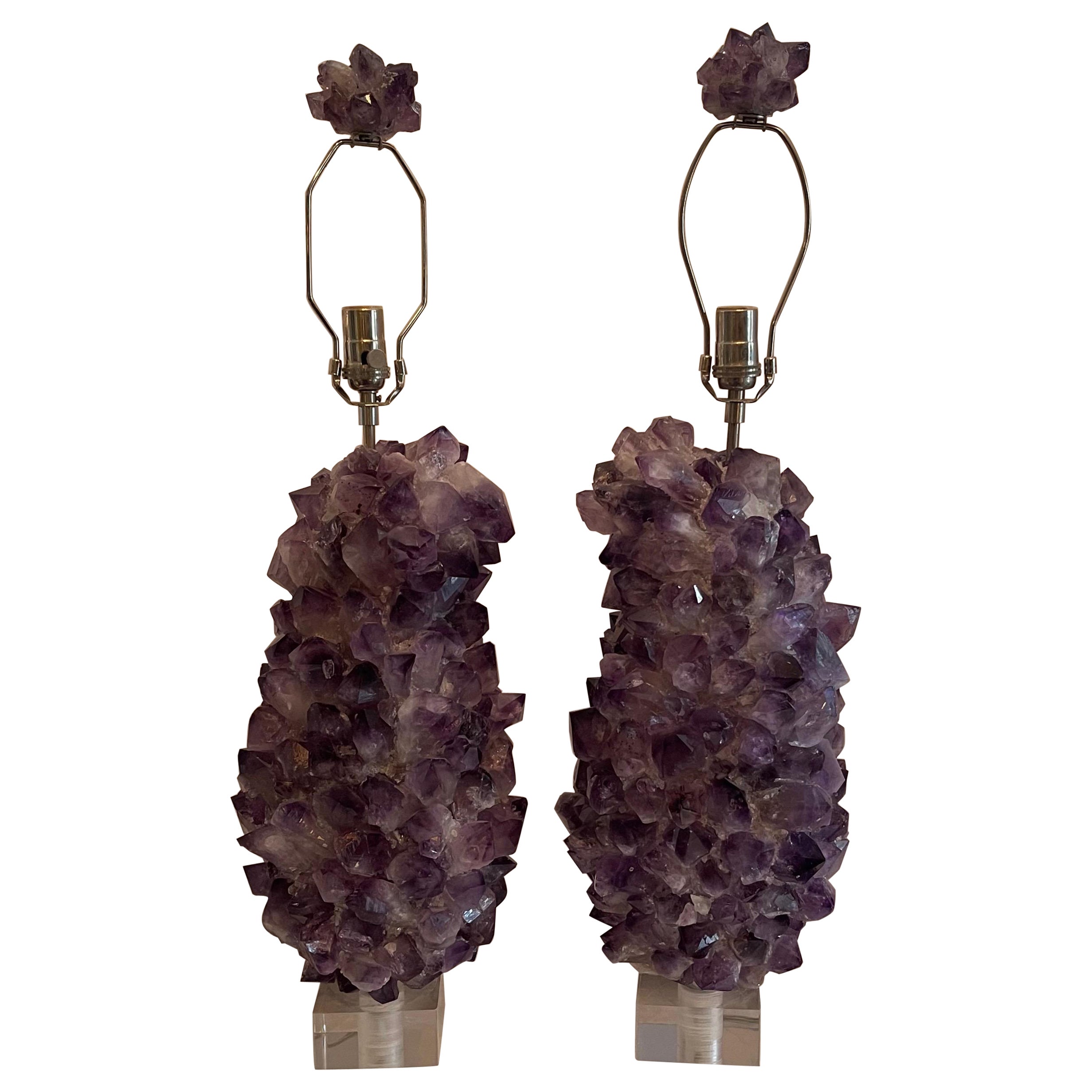Amethyst Candy III Rock Crystal Quartz Lamps For Sale at 1stDibs