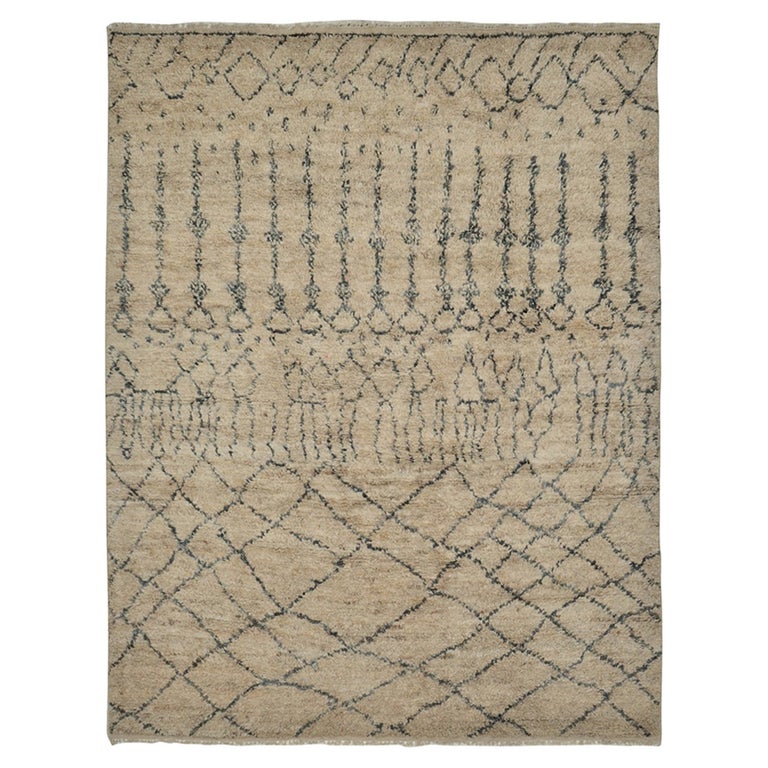 Deep-Pile Handwoven Wool Moroccan Inspired Rug For Sale at 1stDibs