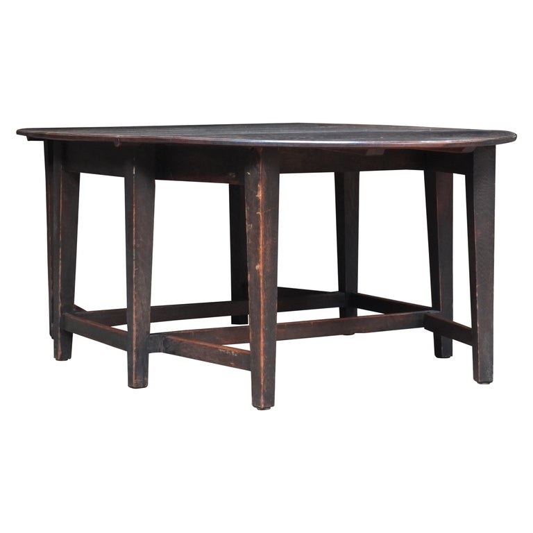 Mid 19th Century Oval Oak English Country House Gateleg Dining Table at ...