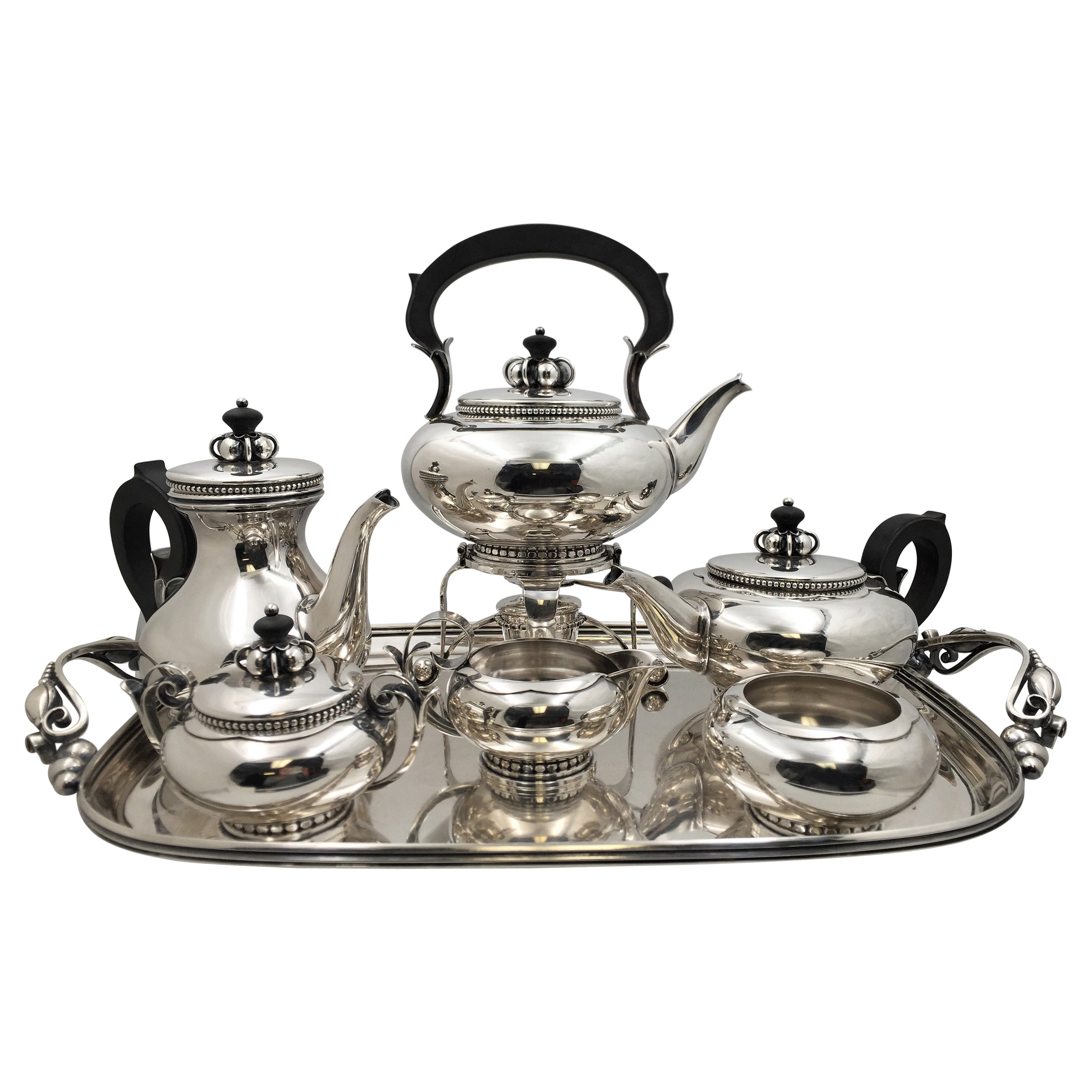 International Art Deco Sterling Silver 6 Piece Coffee Tea Set at 1stDibs