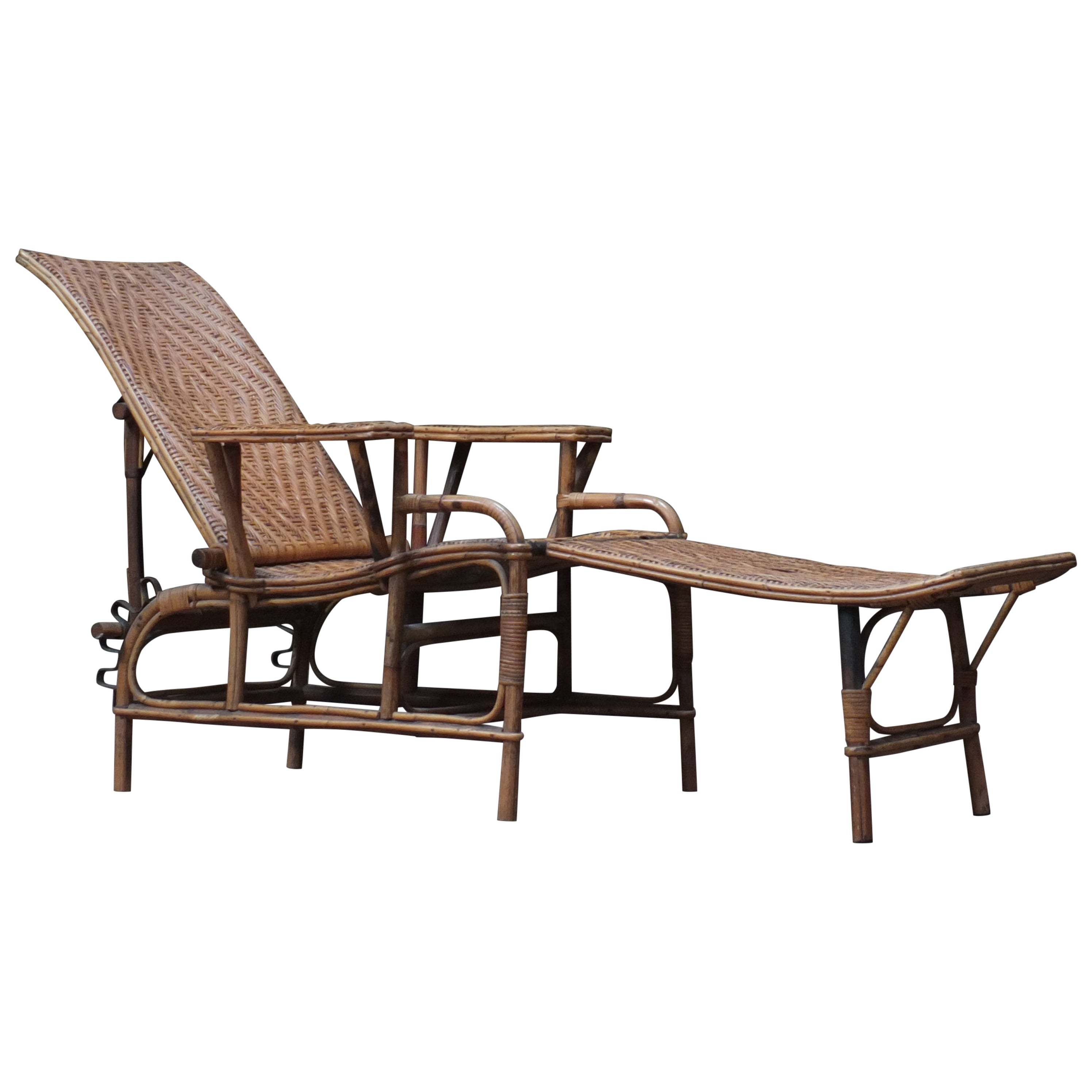 David Colwell Trannon C1 Reclining Lounge Chair and Ottoman Rattan at ...